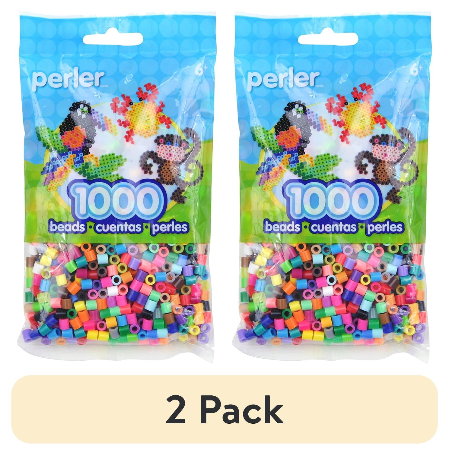 (2 pack) Perler Beads 1,000/Pkg-Multicolor - Walmart.com