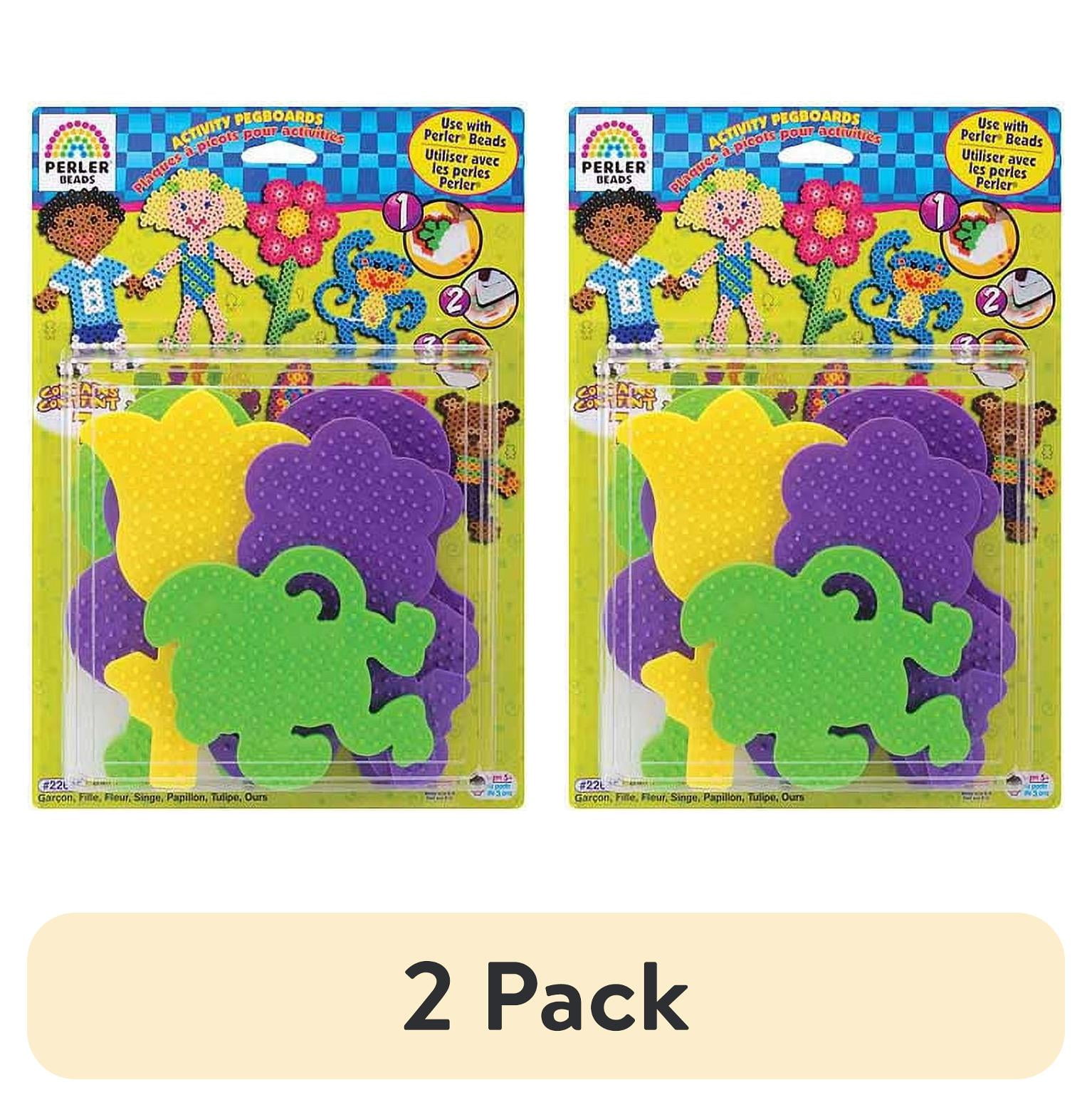 (2 pack) Perler Fuse Bead Activity Peg Boards, 7 Multicolor Pegboards ...