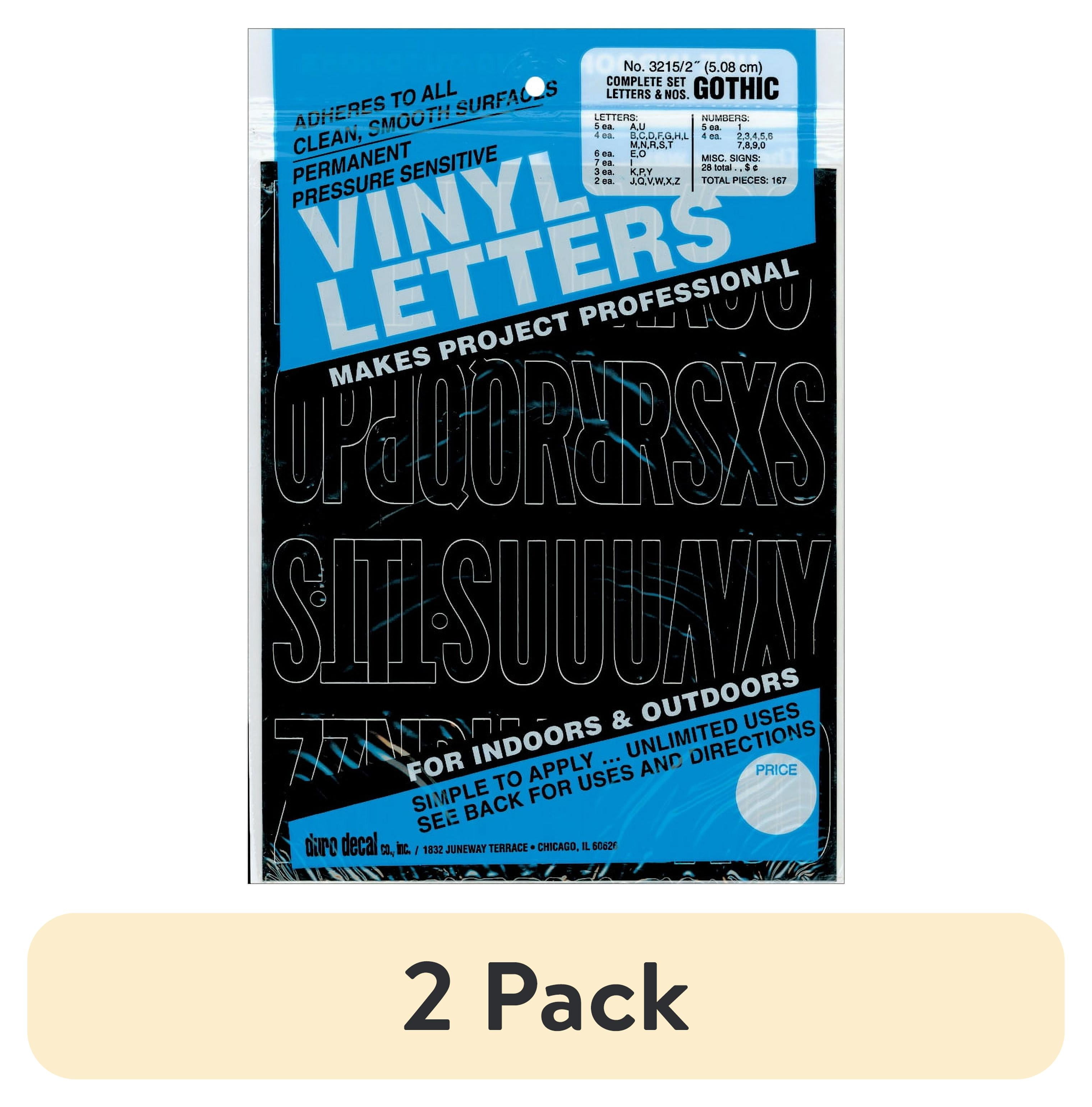 (2 pack) Permanent Adhesive Vinyl Letters & Numbers 2" 167/Pkg-Black ...