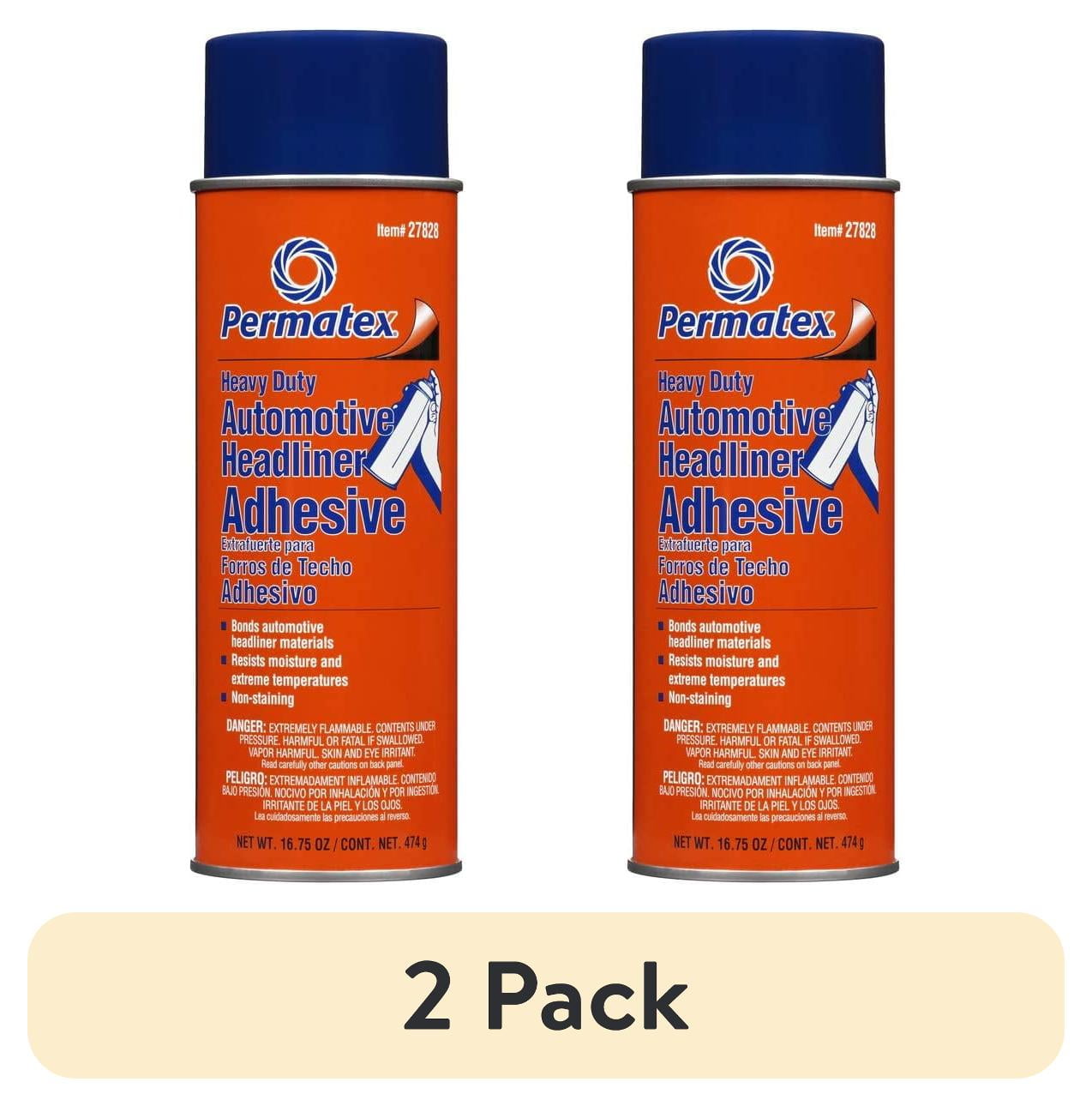 (2 pack) Permatex Body Shop Heavy Duty Headliner & Carpet Adhesive 16. ...