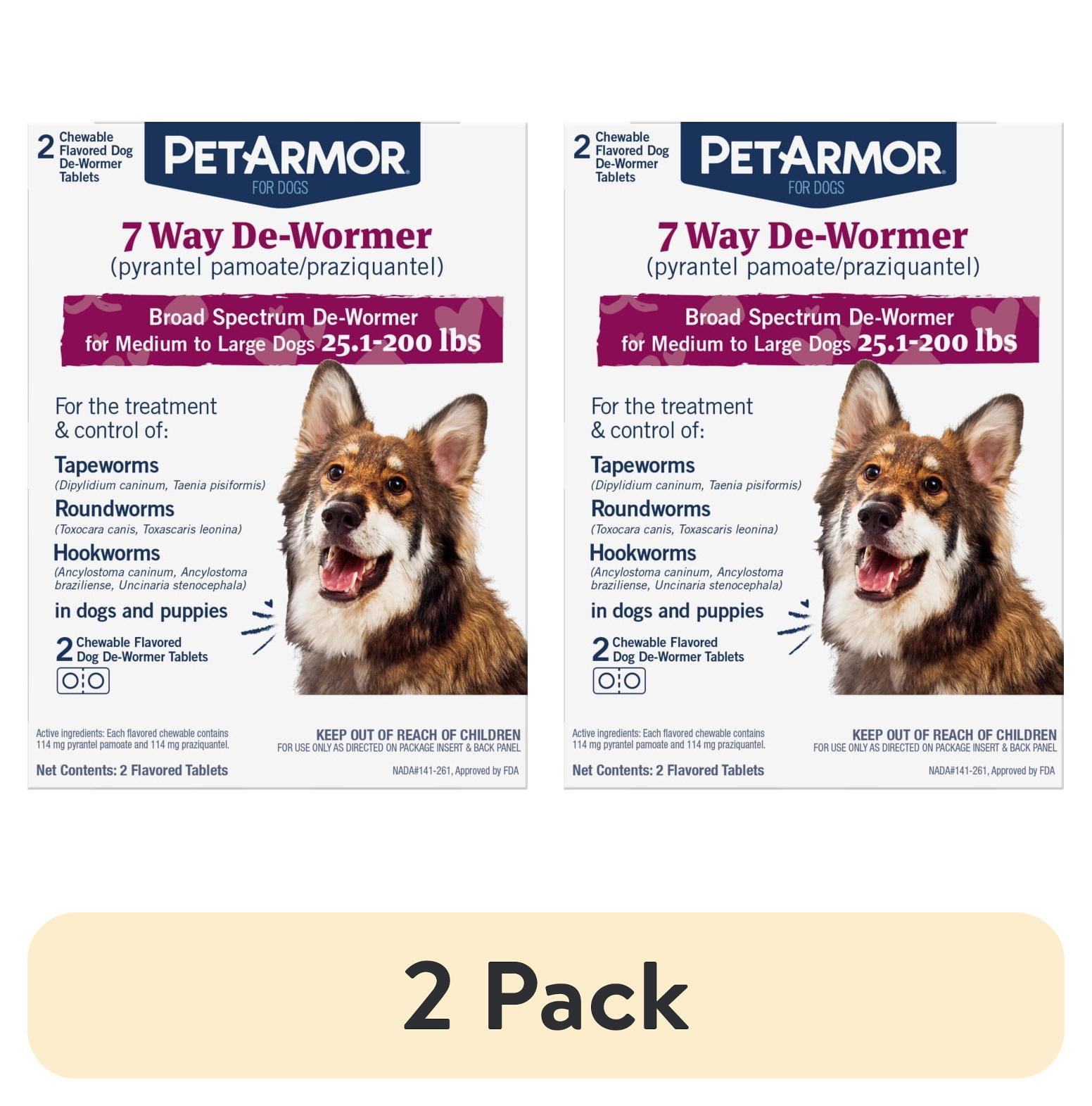 (2 pack) PetArmor For Dogs 7 Way De-Wormer For Medium & Large Dogs ...