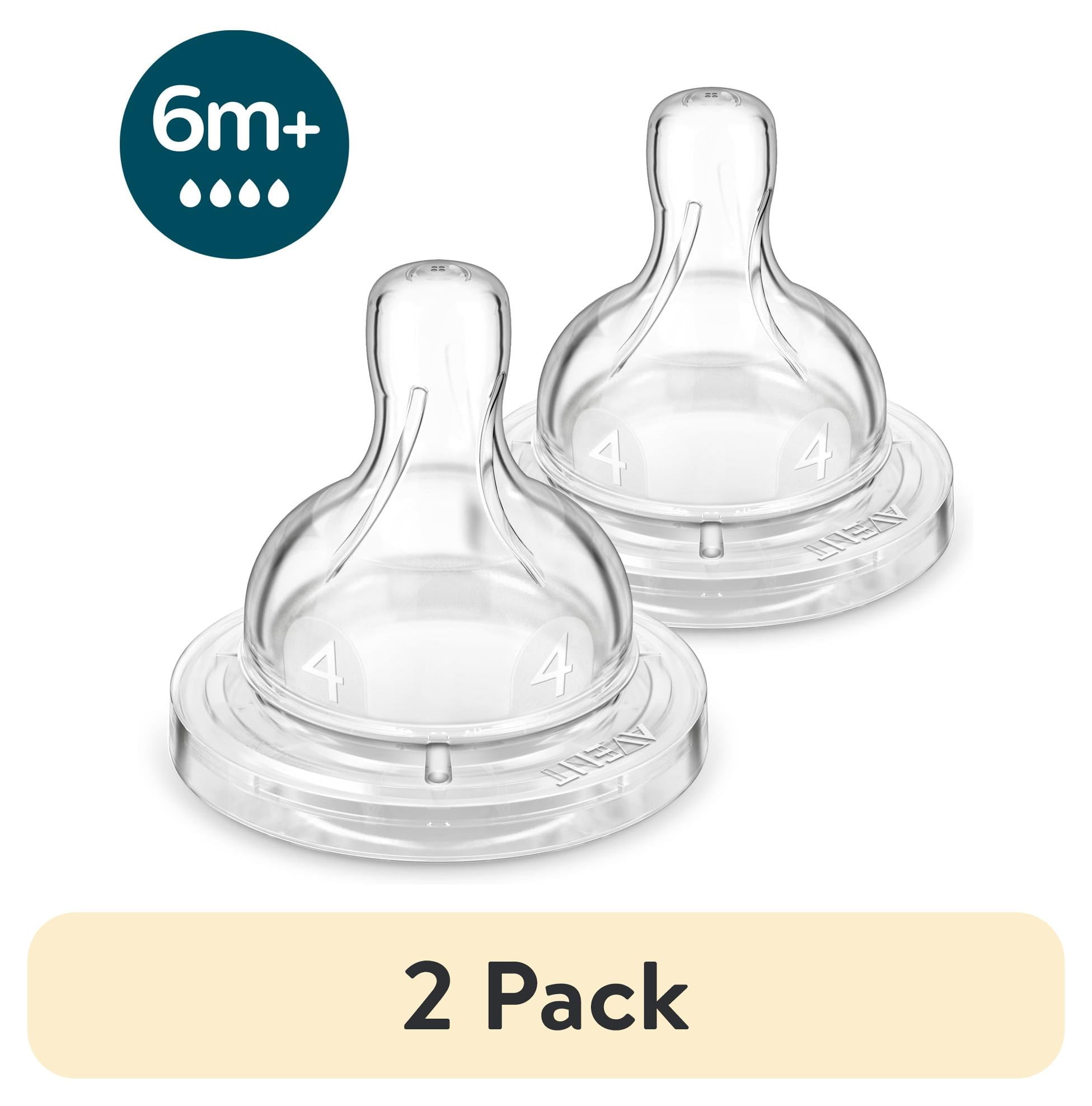 (2 pack) Philips Avent Anti-colic Baby Bottle Flow 4 Nipple, 2pk ...