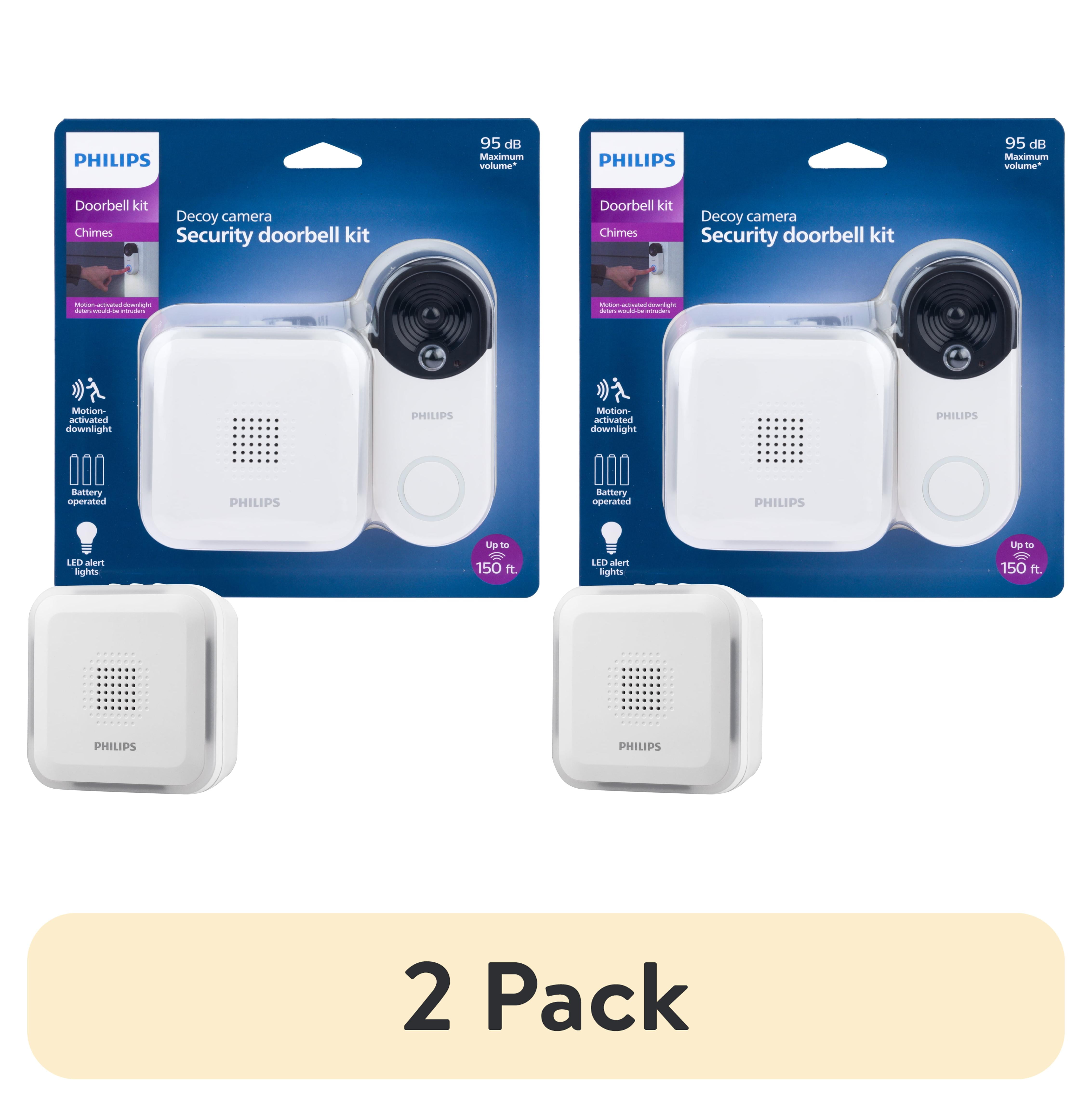 (2 pack) Philips Wireless Security Doorbell Chime Kit, Decoy Doorbell ...