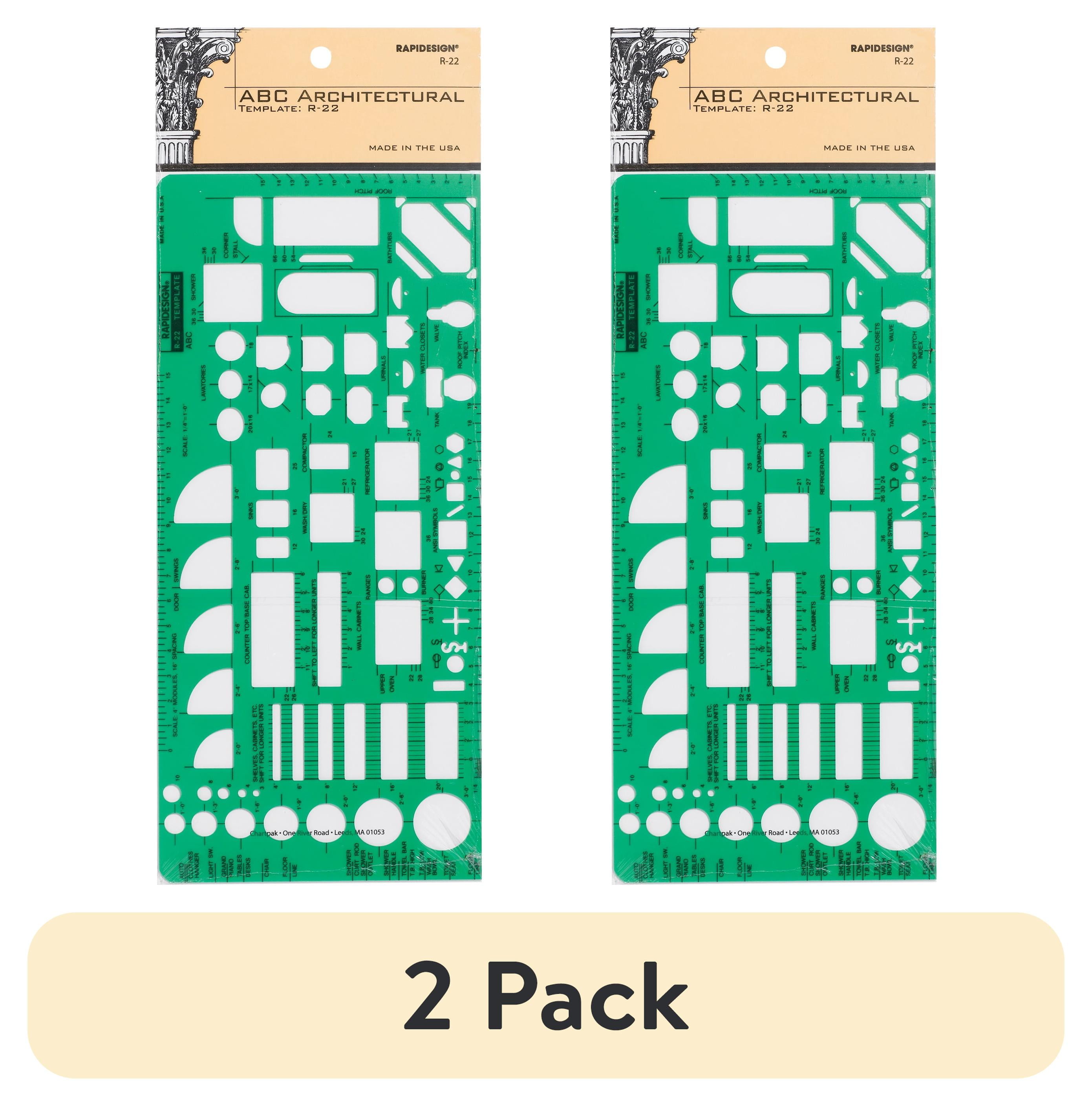 (2 pack) Pickett ABC Architectural Template, 1/4" = 1' - Walmart.com