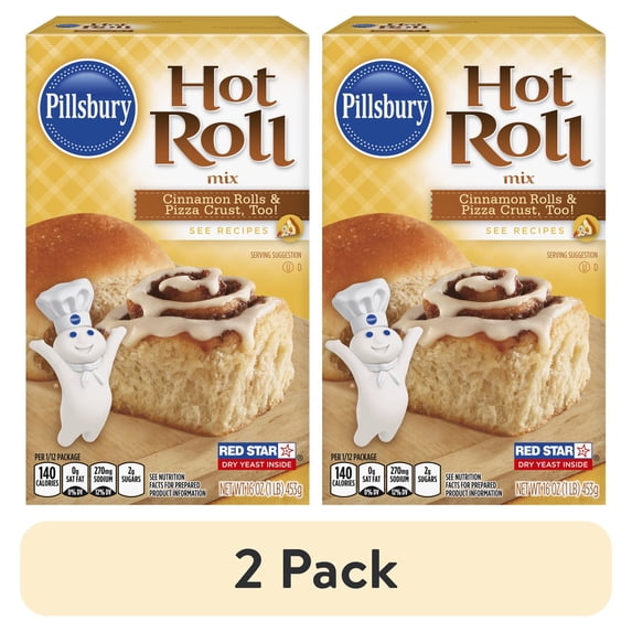 (2 pack) Pillsbury Hot Roll Mix, 16 oz Box - Walmart.com