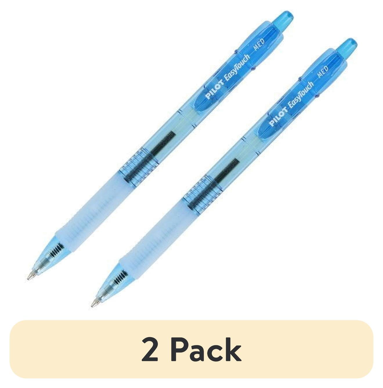 (2 pack) Pilot Easy Touch Retractable Ballpoint Pen, Neon Blue, Medium ...