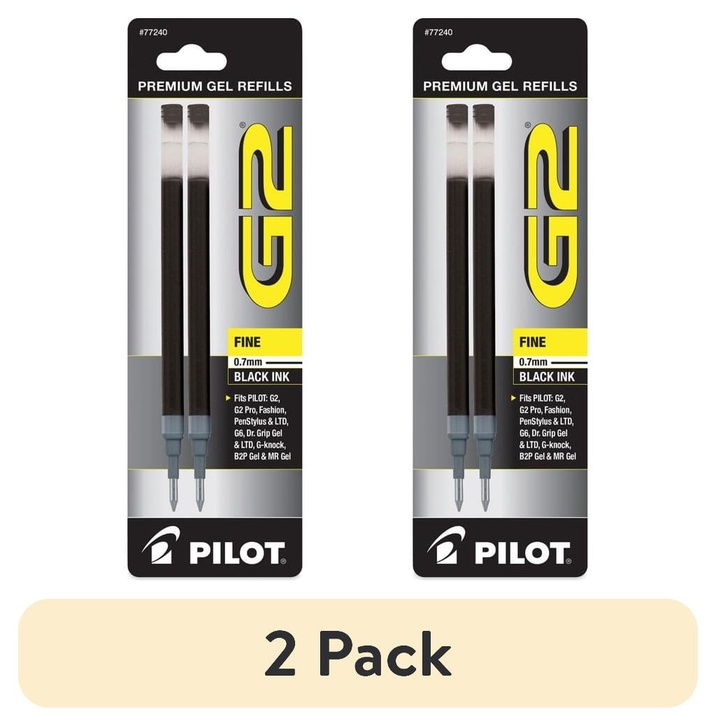 (2 pack) Pilot G2 Gel Pen Refill for G2, Fine Point, 0.7mm, Black Ink ...