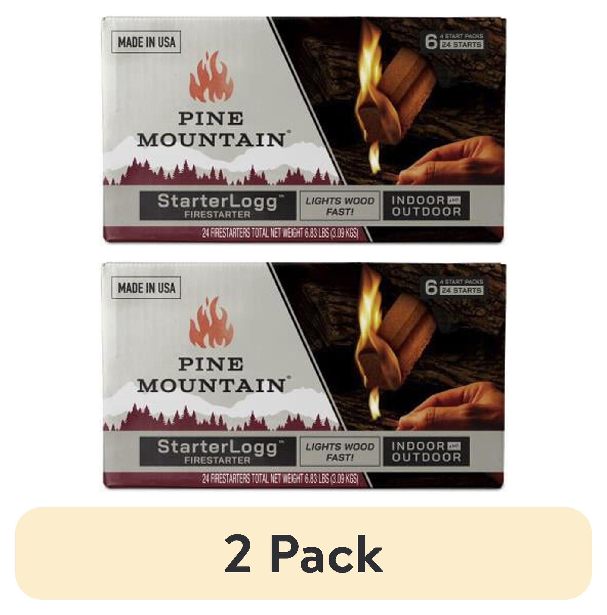 (2 pack) Pine Mountain Starterlogg Firestarter 24 Pack Starter Logs, 6 ...