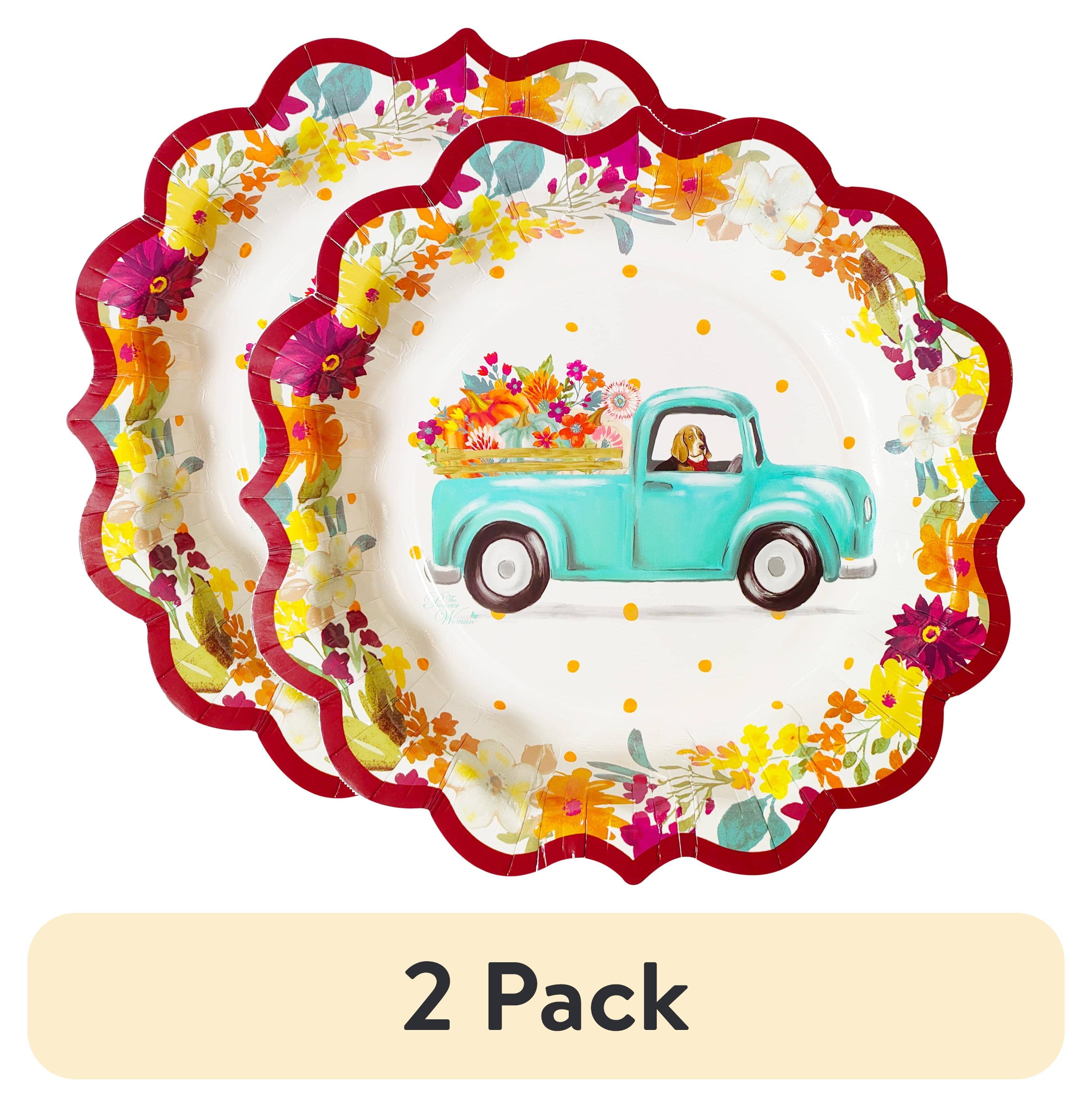 The Pioneer Woman Fall Floral Truck 11.5 Inch Scalloped Dessert Plates ...
