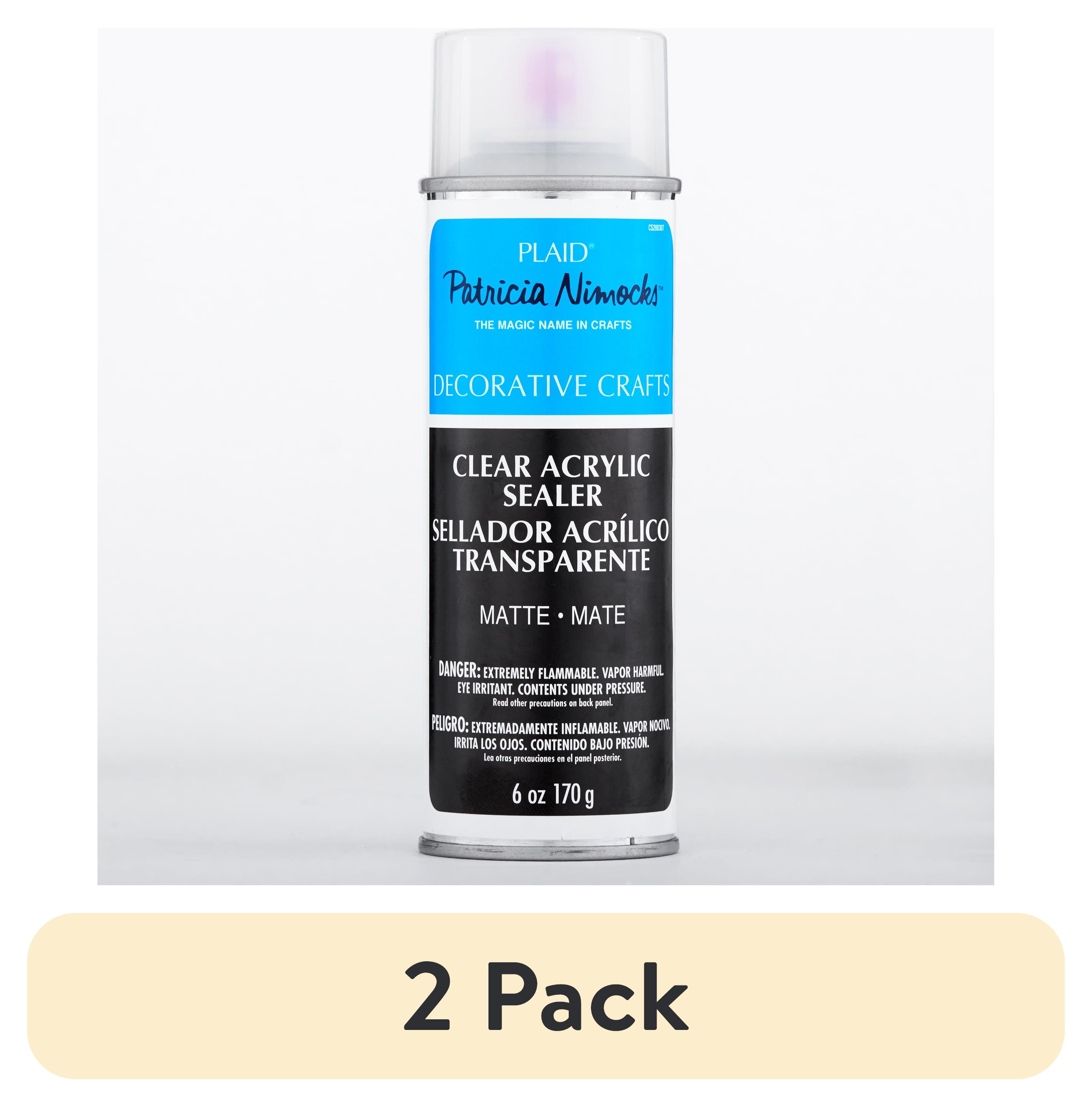 (2 pack) Plaid Patricia Nimocks Clear Acrylic Spray Sealer, Matte, 6 oz ...