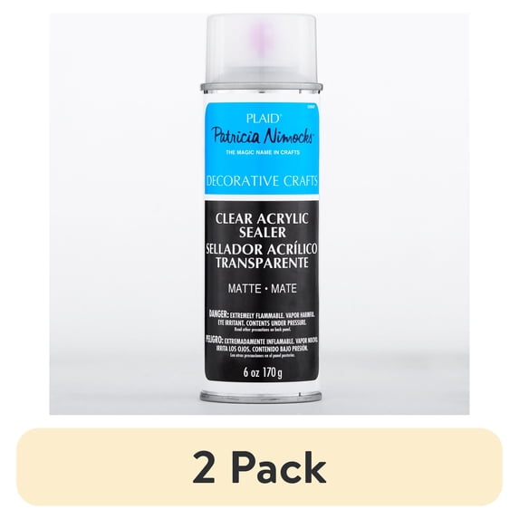 (2 pack) Plaid Patricia Nimocks Clear Acrylic Spray Sealer, Matte, 6 oz ...