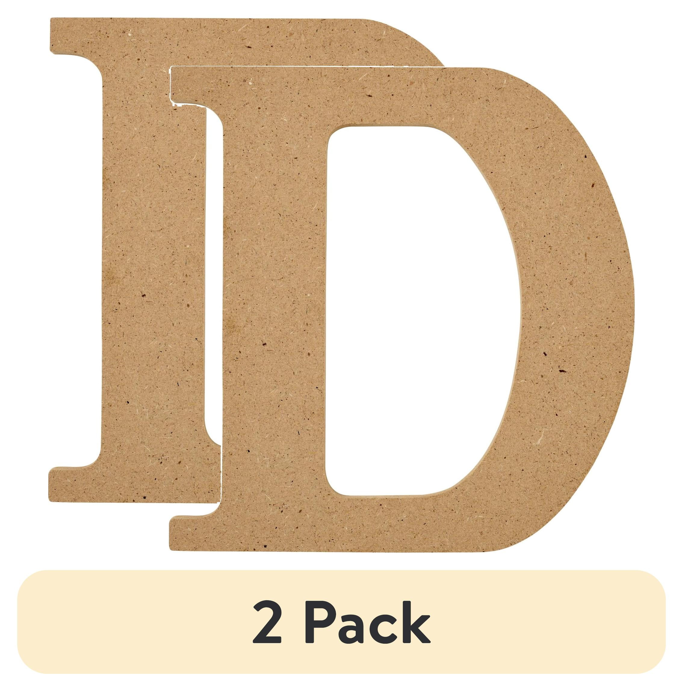 (2 pack) Plaid Unfinished Wood MDF 5" Letter for DIY Arts and Crafts, D ...