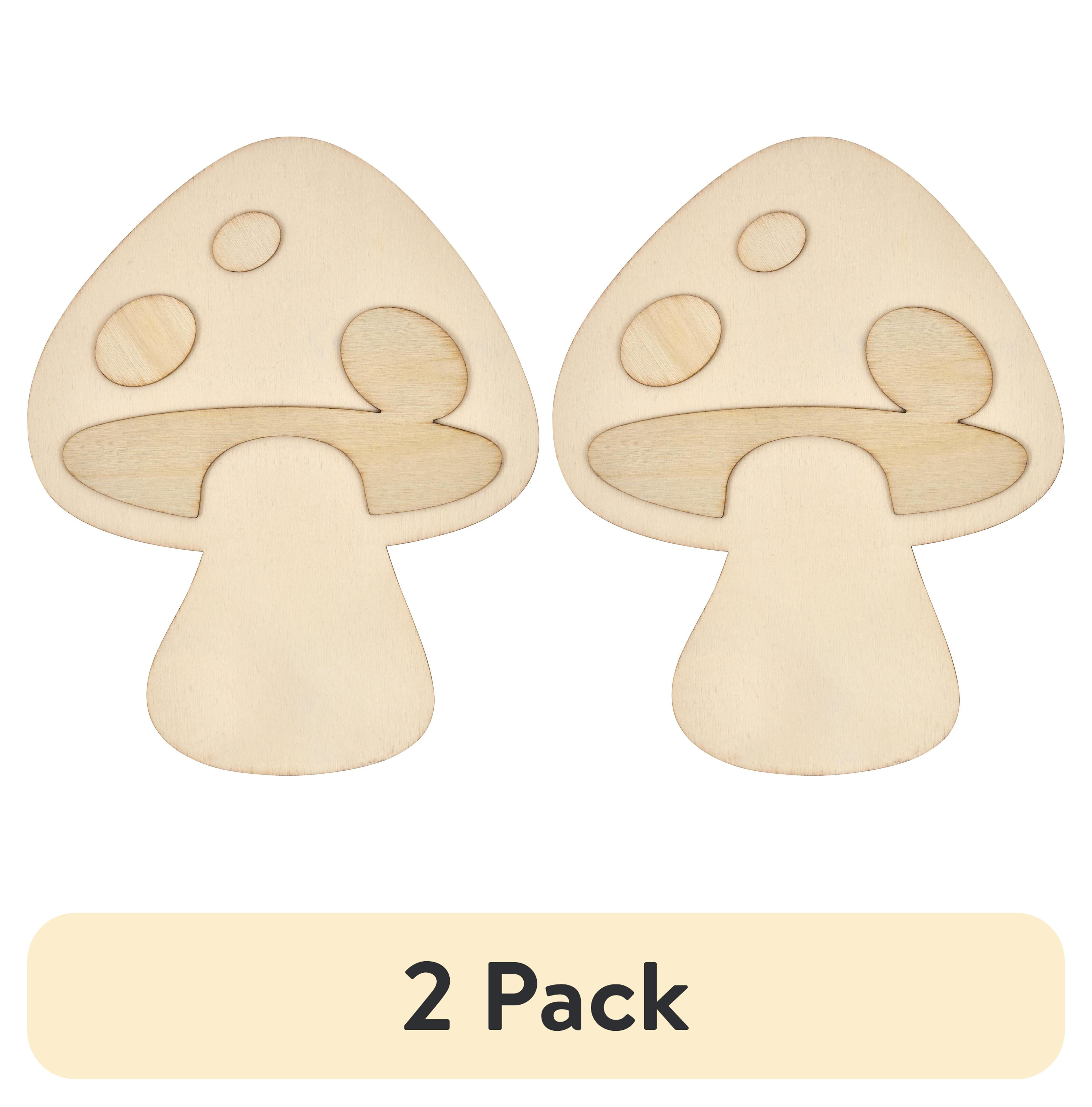 (2 pack) Plaid Unpainted Wood Surfaces, Mushroom, 7" - Walmart.com