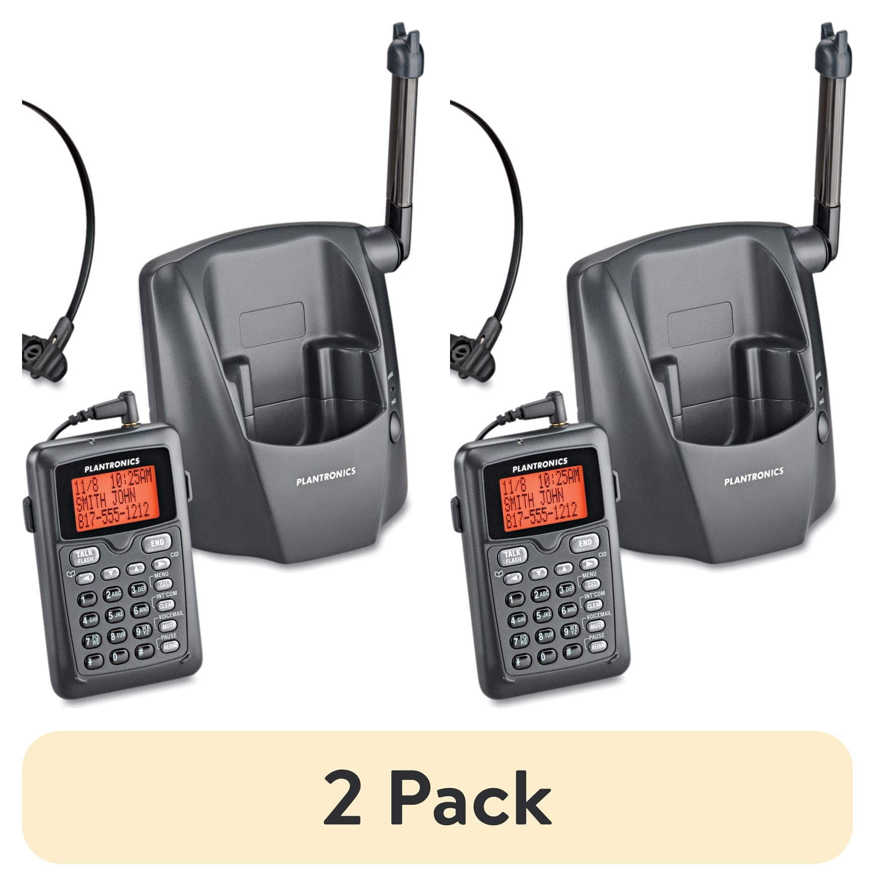 (2 pack) Plantronics® Dect 6.0 Cordless Headset Telephone - Walmart.com