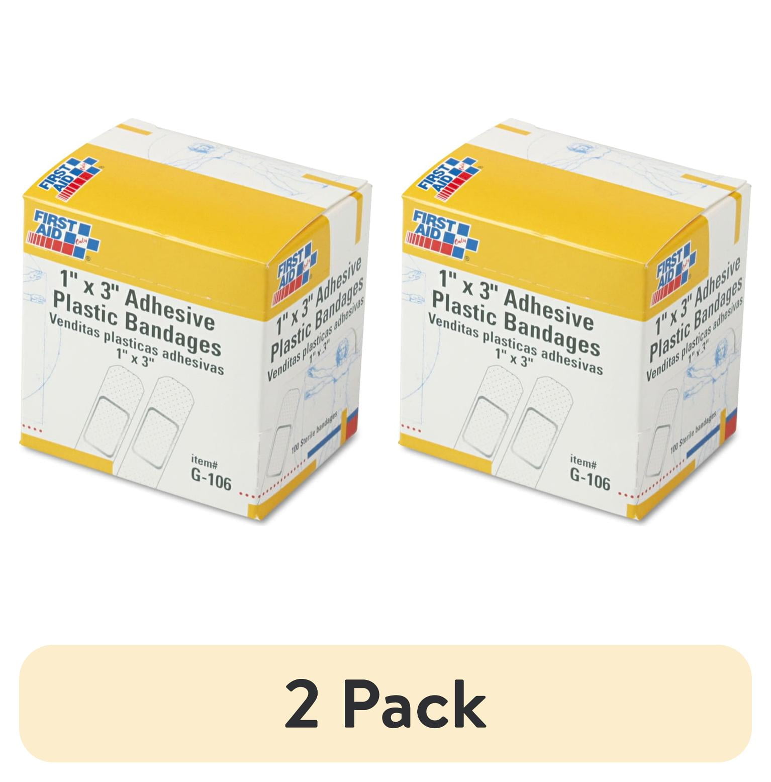 (2 pack) First Aid Only G106 1 in. x 3 in. Plastic Adhesive Bandages ...