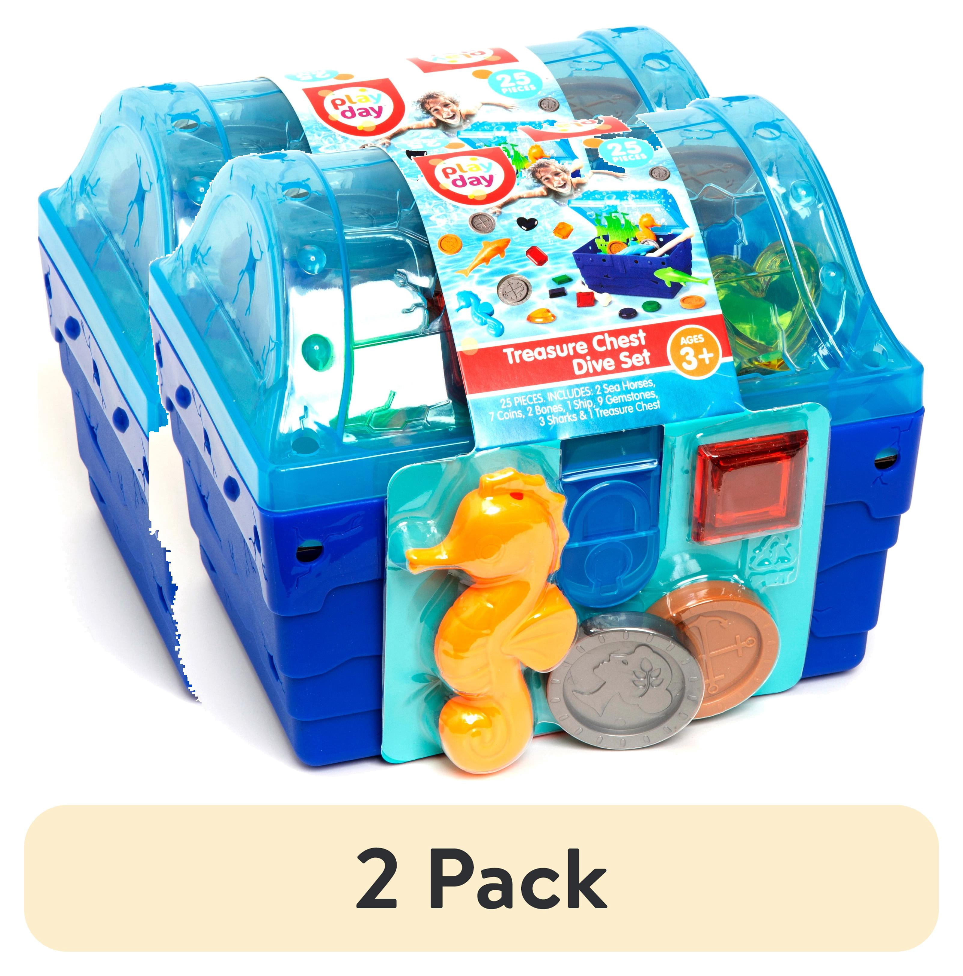 (2 pack) Play Day 24-Piece Treasure Chest Pool Dive Toy Set - Walmart.com
