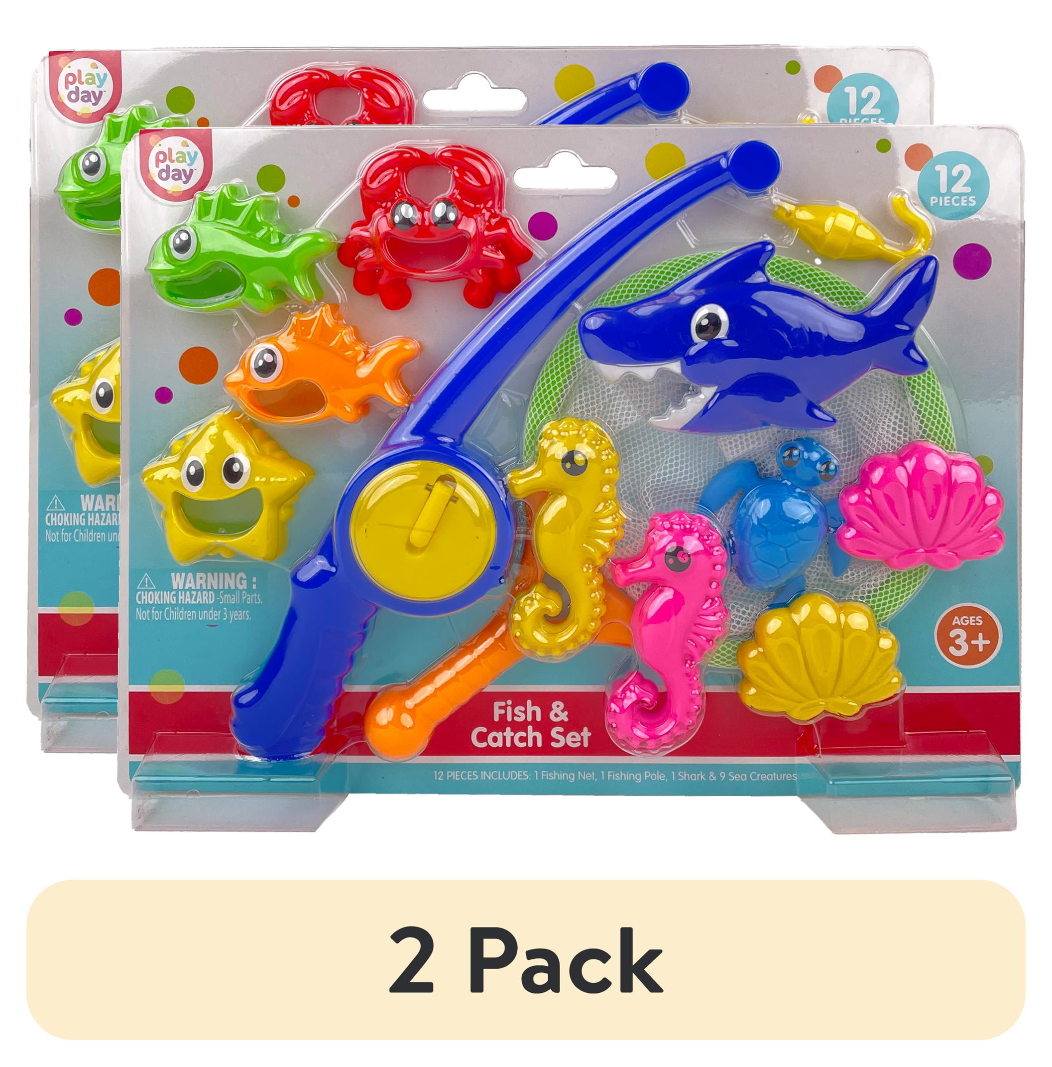 (2 pack) Play Day Fish & Catch 12-Piece Pool & Bath Toy Game, Ages 3 ...