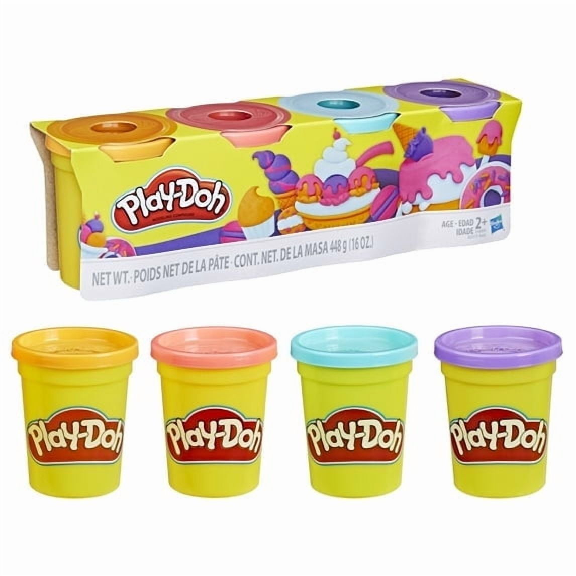 (2 pack) Play-Doh 4-Pack of Sweet Colors Modeling Compound, Blue, Pink ...