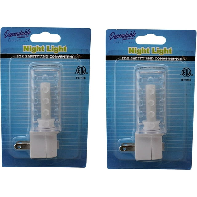 2 pack Plug in LED Night Light with Switch - Manual On/Off Nightlight ...
