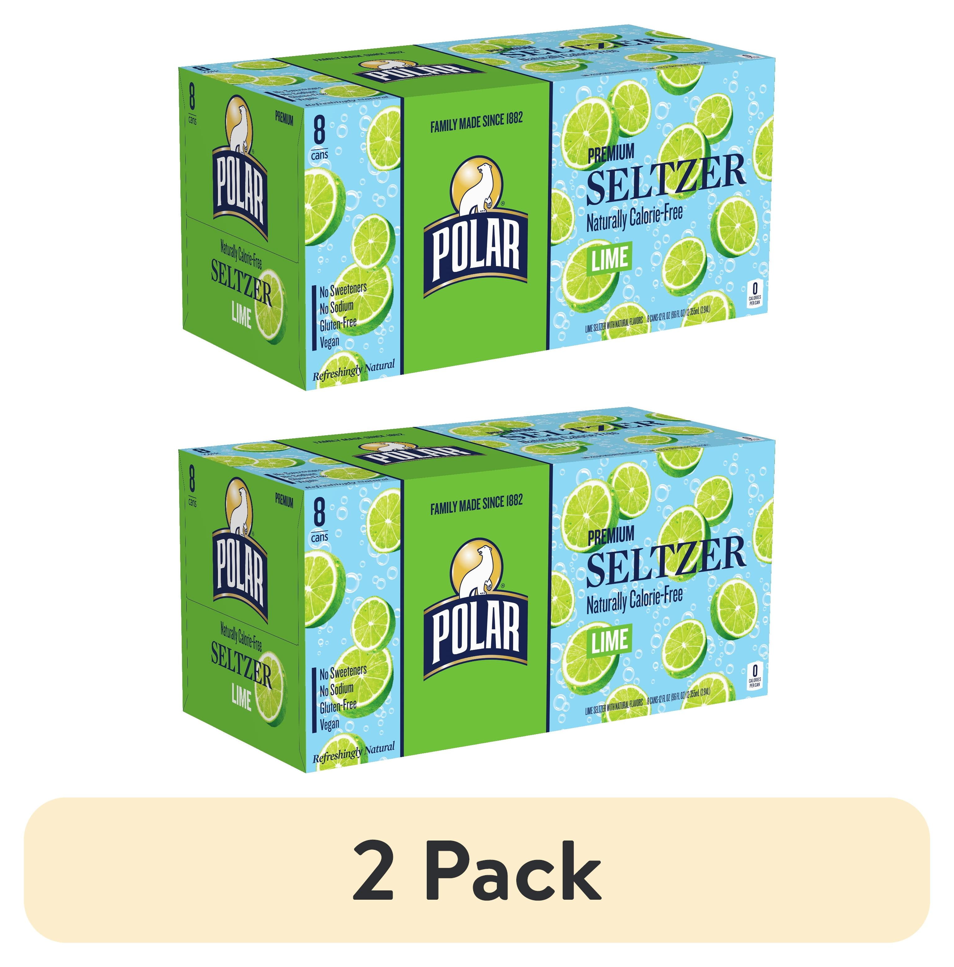 (2 pack) Polar Zero Calorie Lime Sparkling Seltzer Water, 12 fl oz, 8 Pack Cans - Walmart.com