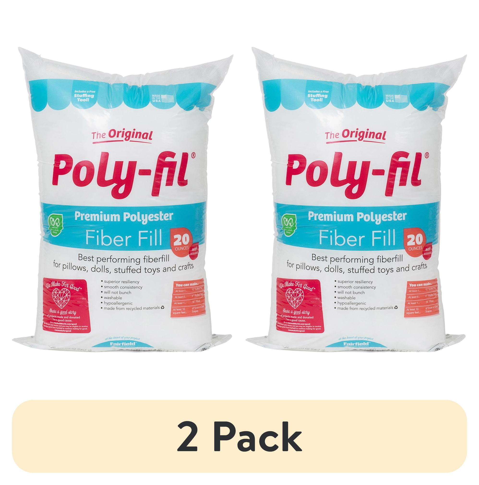 (2 pack) Poly-Fil® Premium Polyester Fiber Fill by Fairfield, 20oz Bag ...