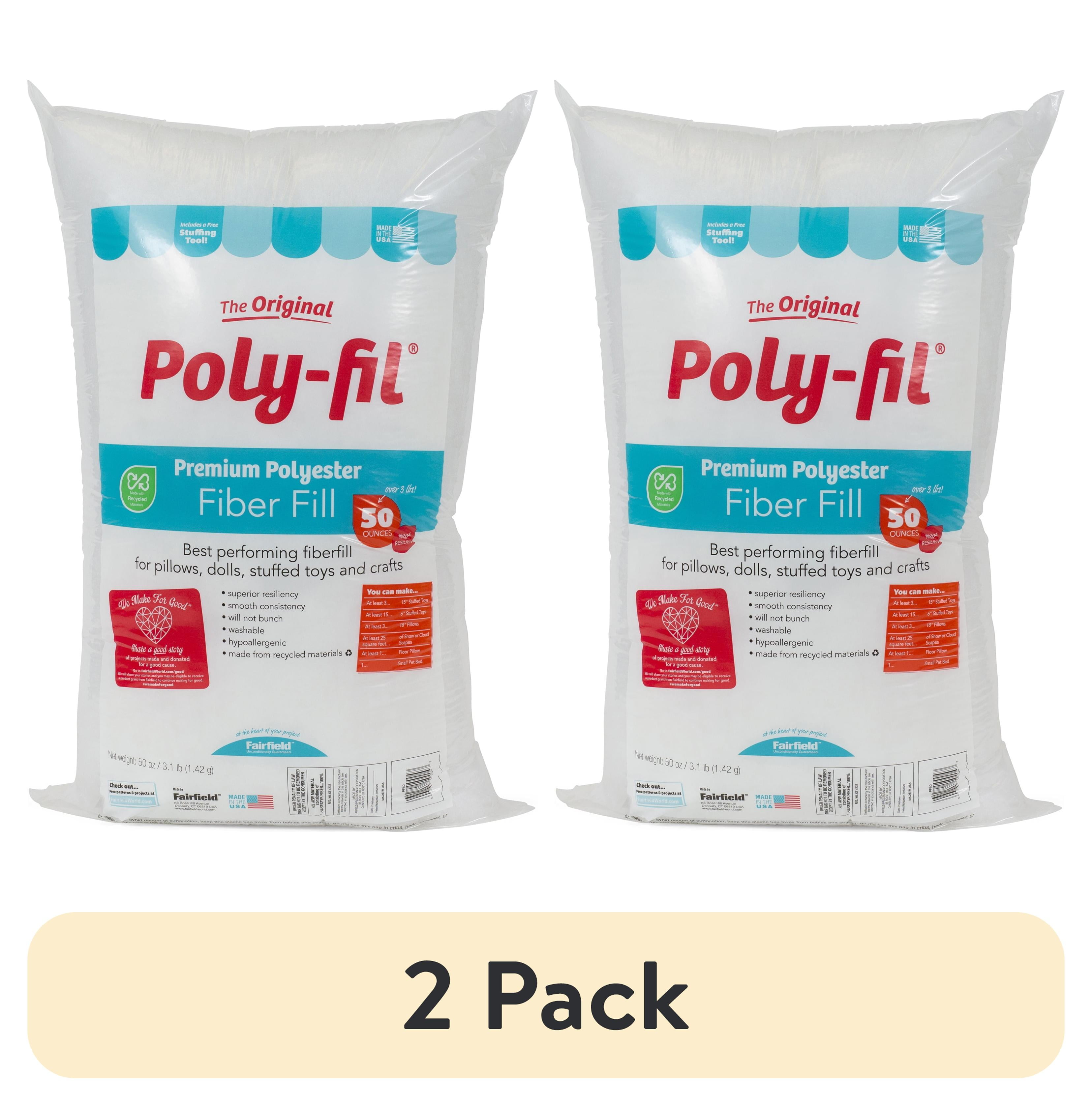 (2 pack) Poly-Fil® Premium Polyester Fiber Fill by Fairfield™, 50 oz ...