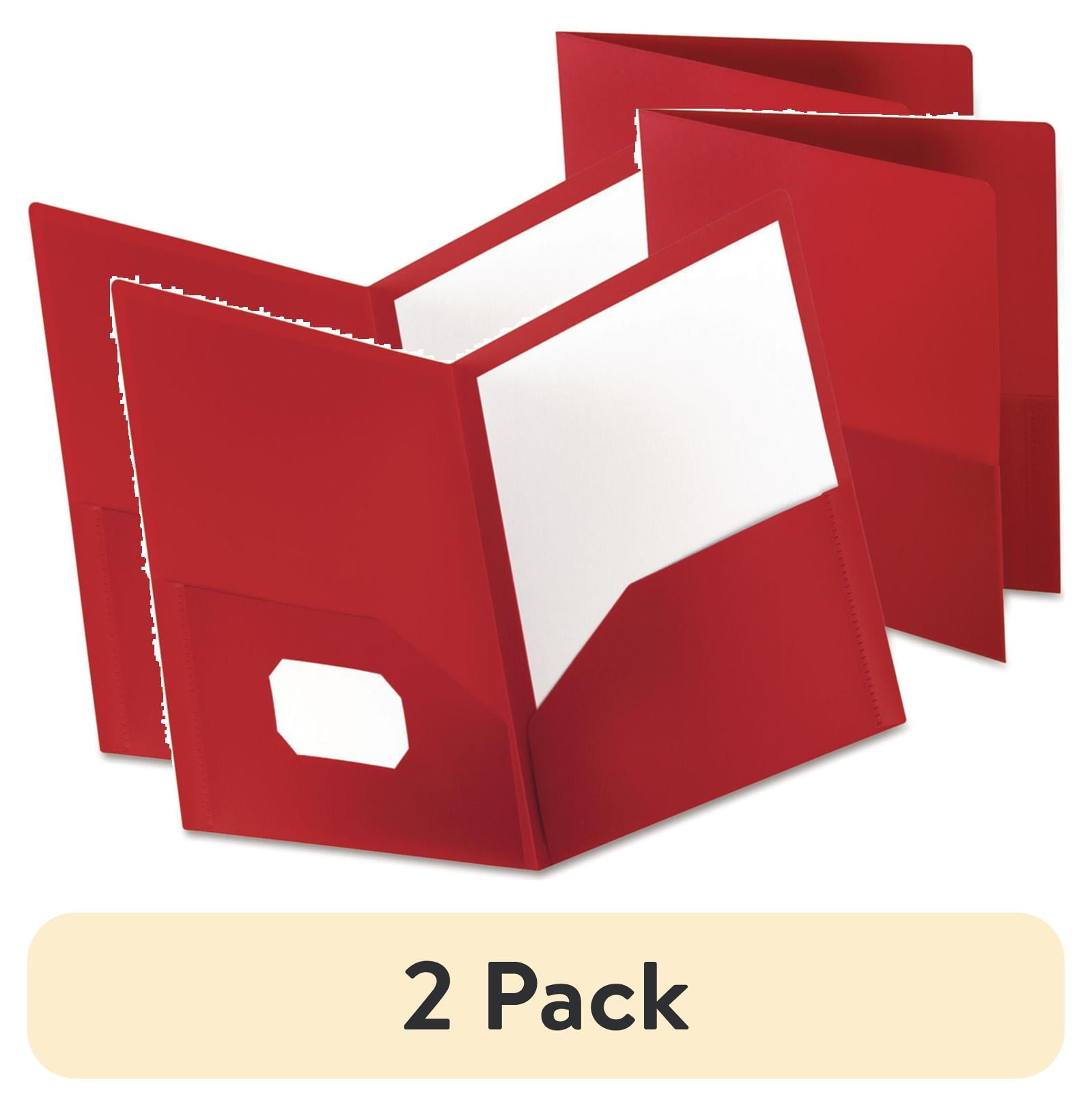 (2 pack) Oxford Poly Twin-Pocket Folder Holds 100 Sheets Opaque Red ...