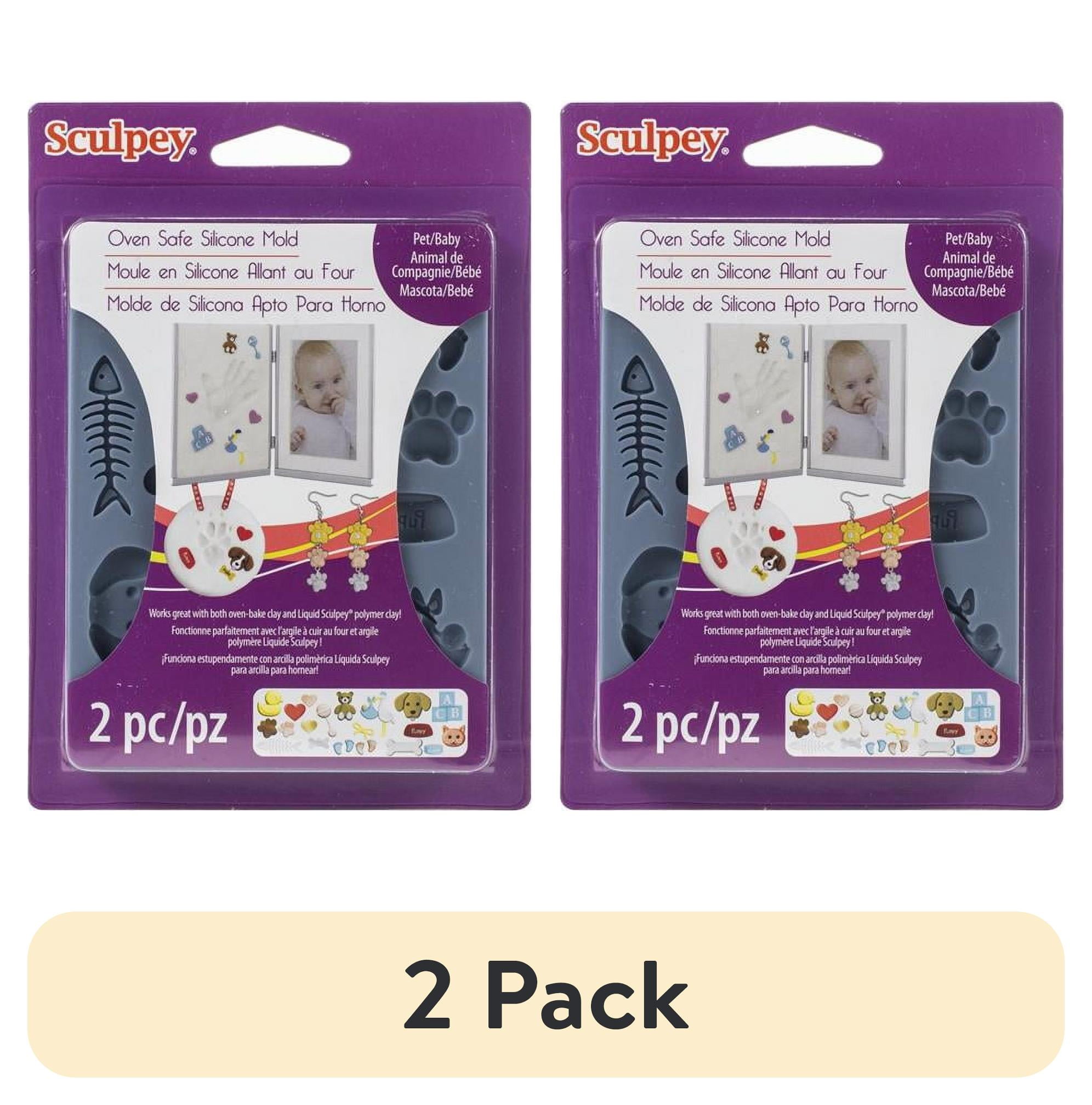 (2 pack) Polyform APM-65 Sculpey Flexible Push Mold, Pet & Baby ...