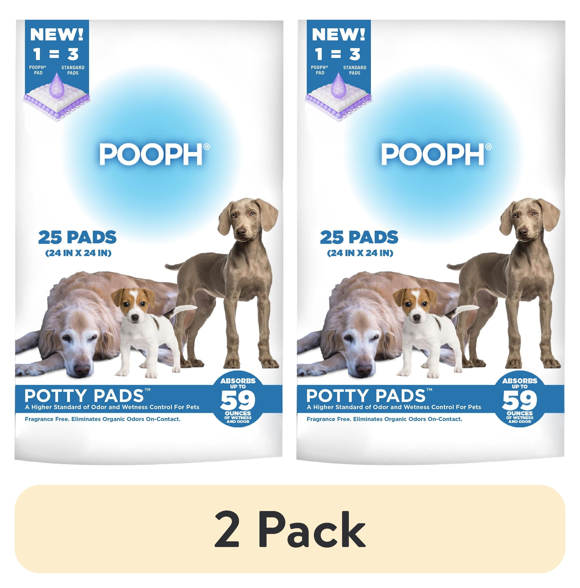 (2 pack) Pooph Potty Pads, 25 Count, Fragrance-Free, No Harsh Chemicals ...