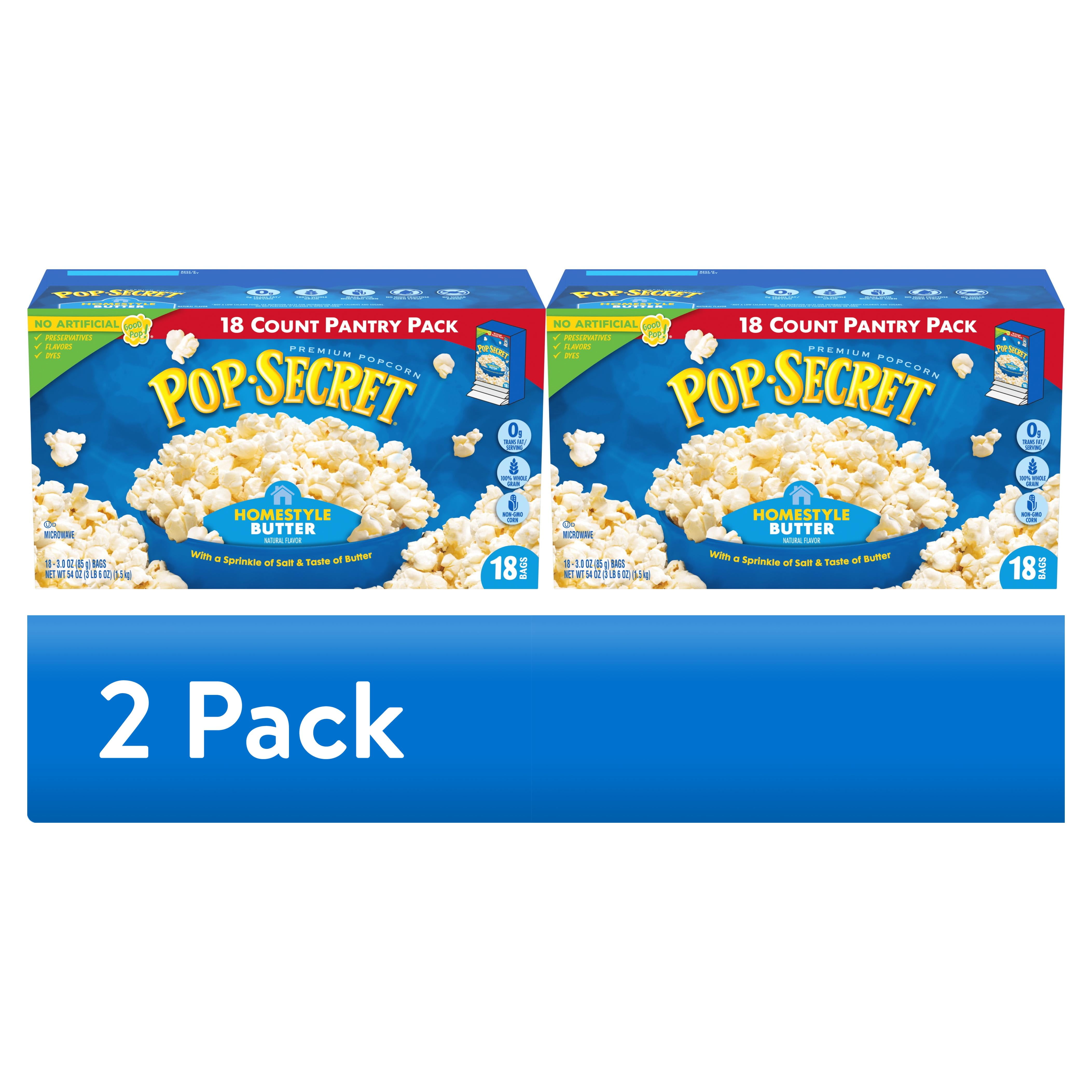 (2 pack) Pop Secret Microwave Popcorn, Homestyle Butter Flavor, 3 oz ...