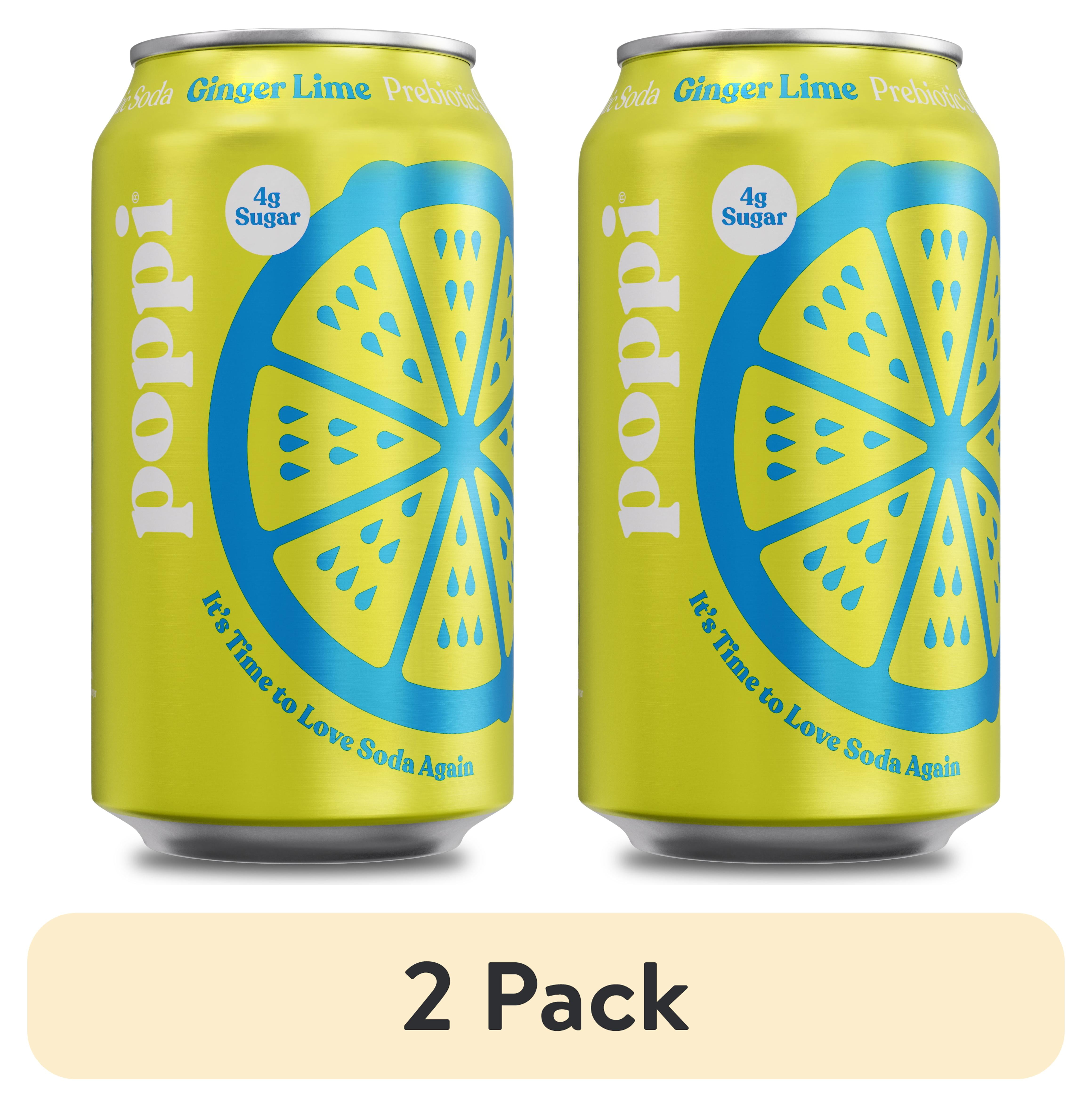 (2 pack) Poppi Ginger Lime Prebiotic Soda - Walmart.com