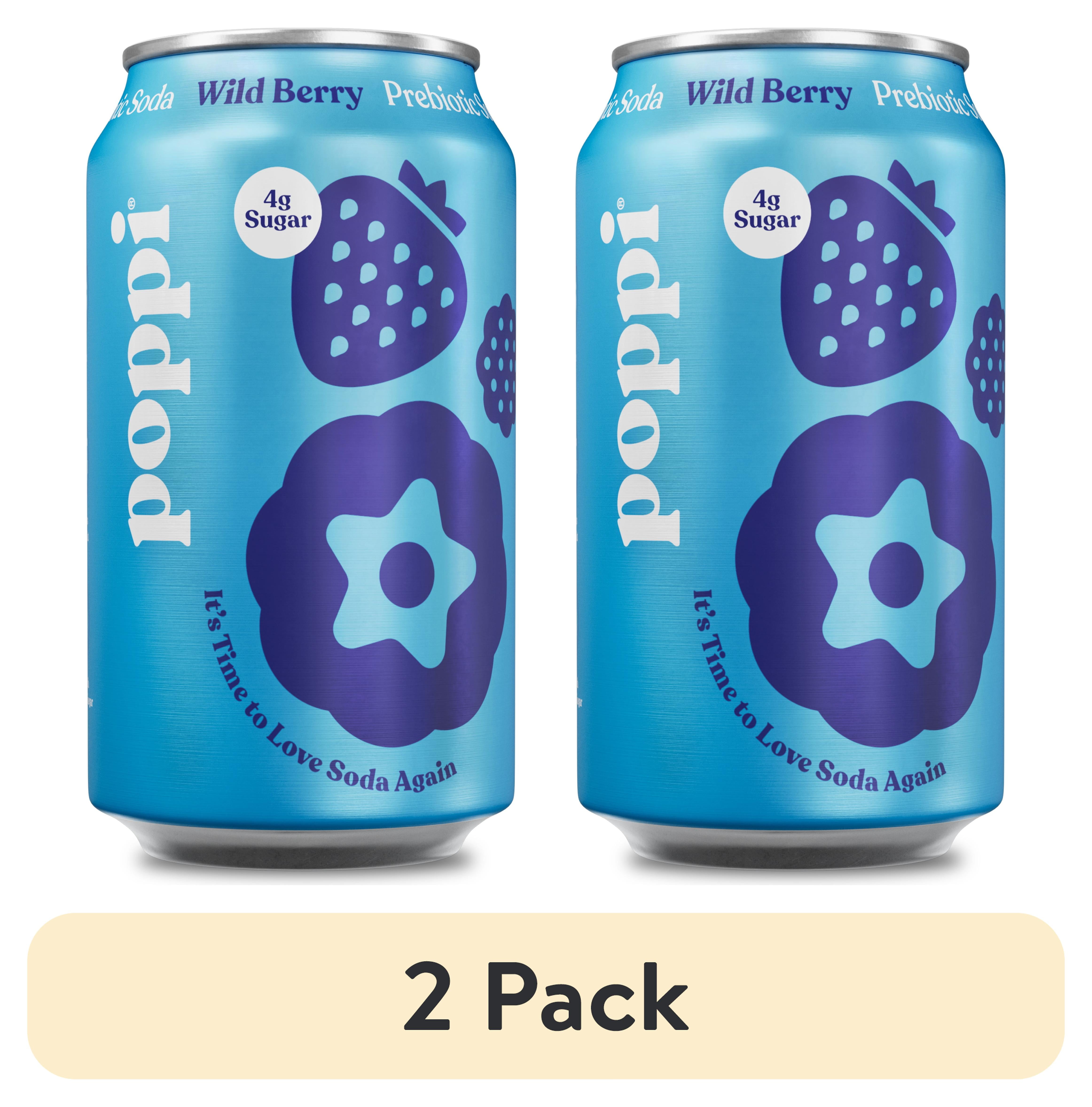 (2 pack) Poppi Prebiotic Soda, Wild Berry, 12 fl oz Can - Walmart.com