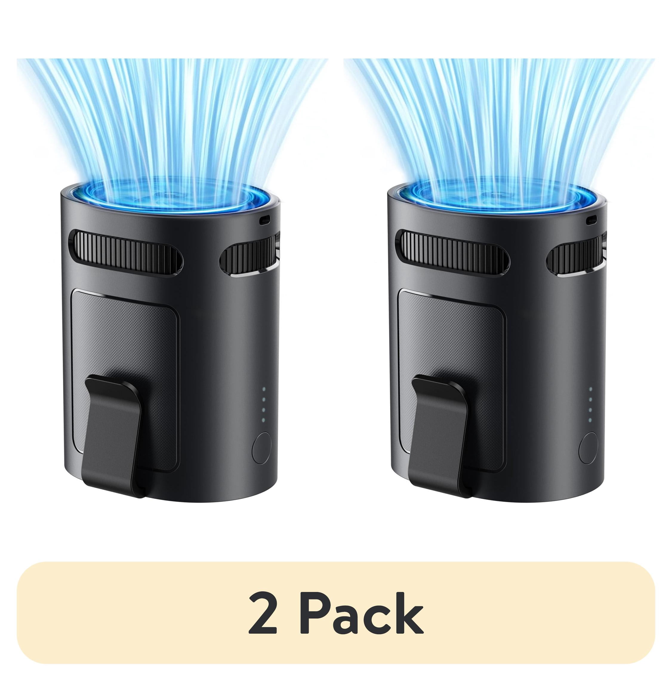 (2 pack) Portable Waist Fan Rechargeable Clip-On Wearable Fan with 4 ...