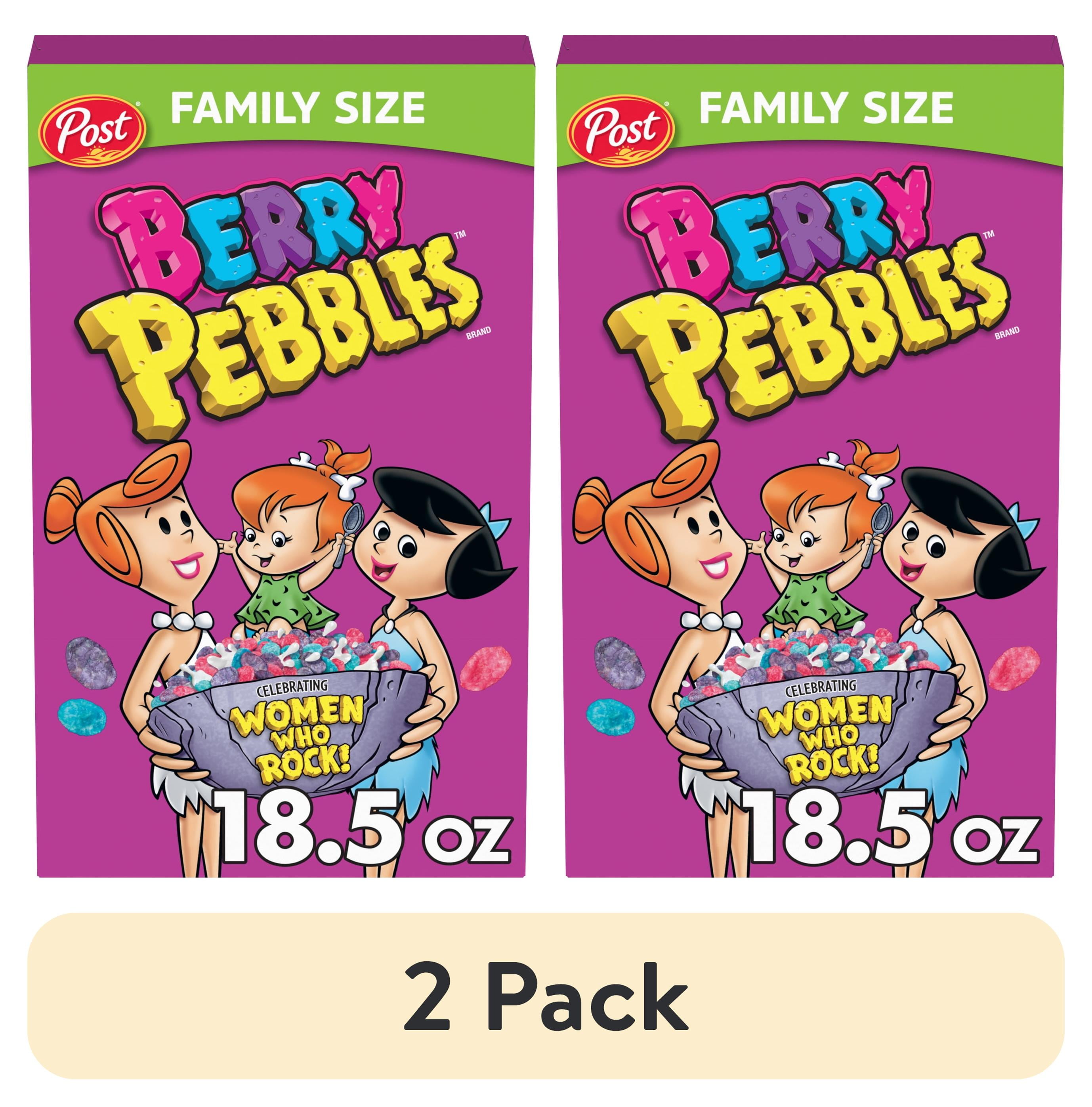 (2 pack) Post Berry Fruity Pebbles Cereal, Fruity Kids Cereal, Crunchy ...