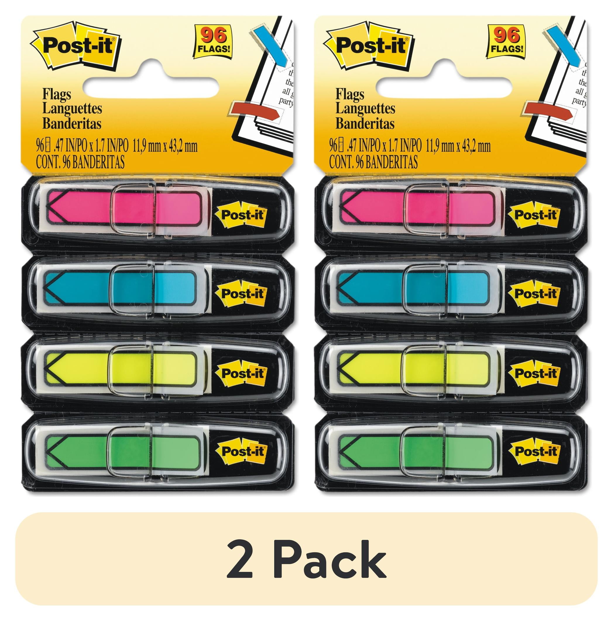 (2 pack) Post-It Arrow Flags, Assorted Bright Colors, .47 in. Wide, 24 ...