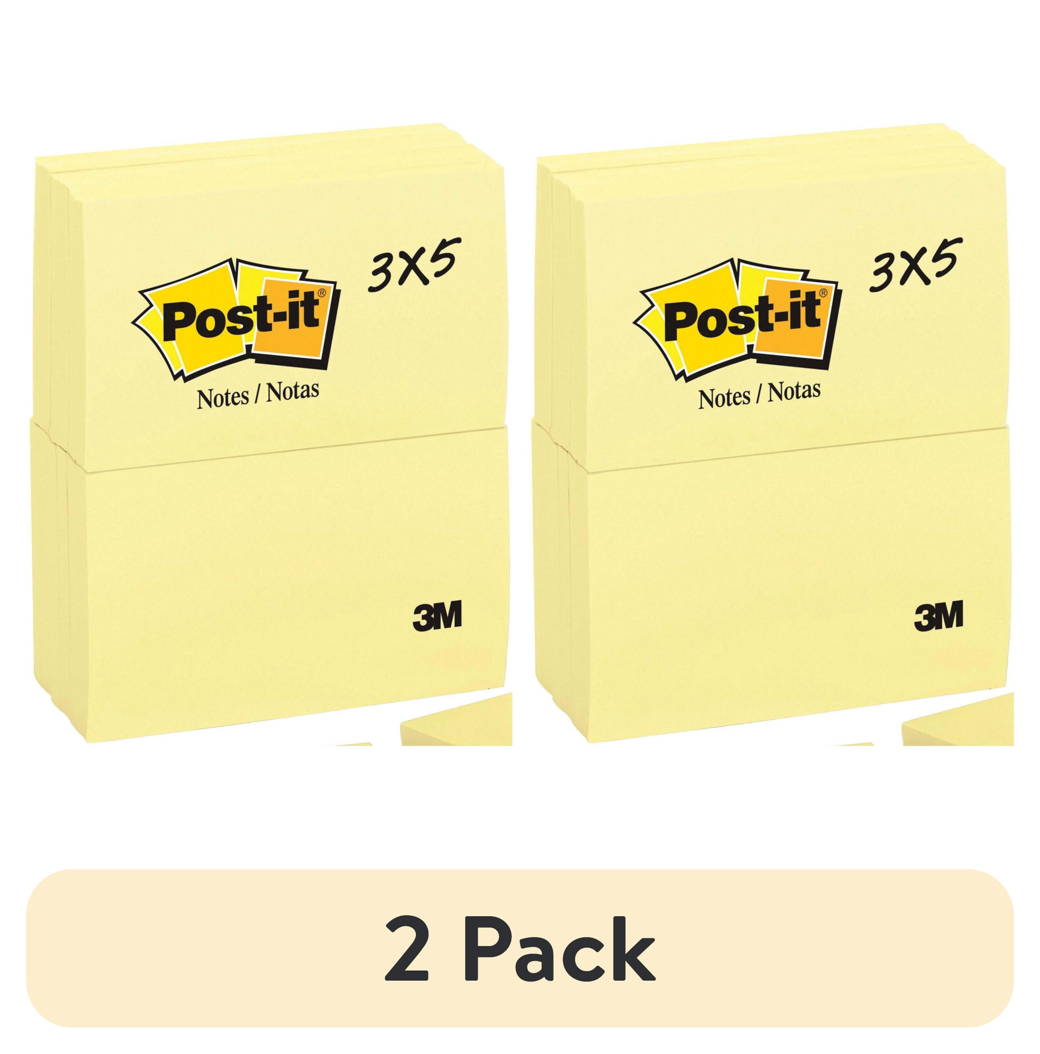 (2 pack) Post-It®, MMM655YW, Original Pads in Canary Yellow, 12 / Pack ...