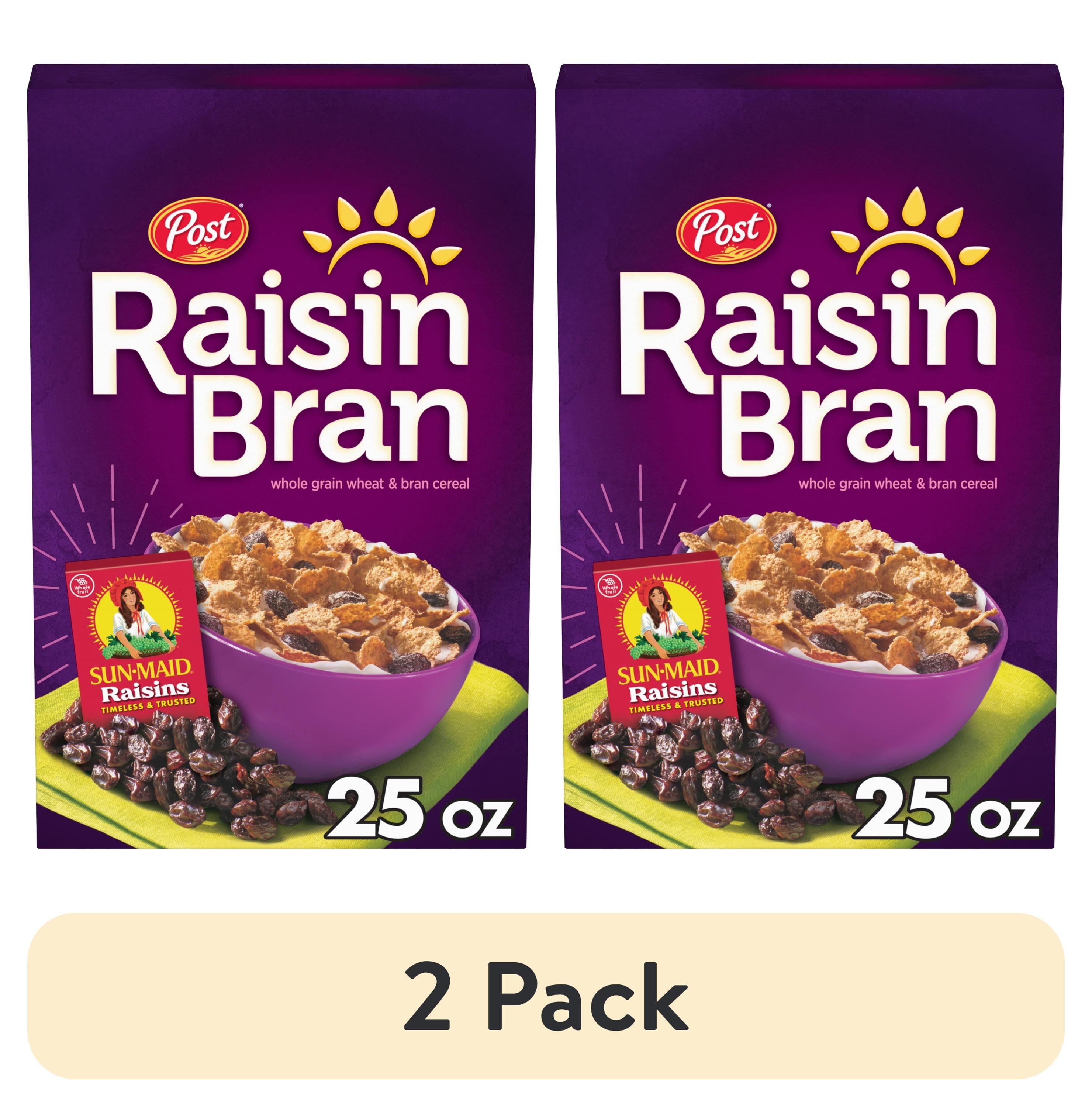 (2 pack) Post Raisin Bran Crunchy Cereal, Bran Flakes Breakfast Cereal ...