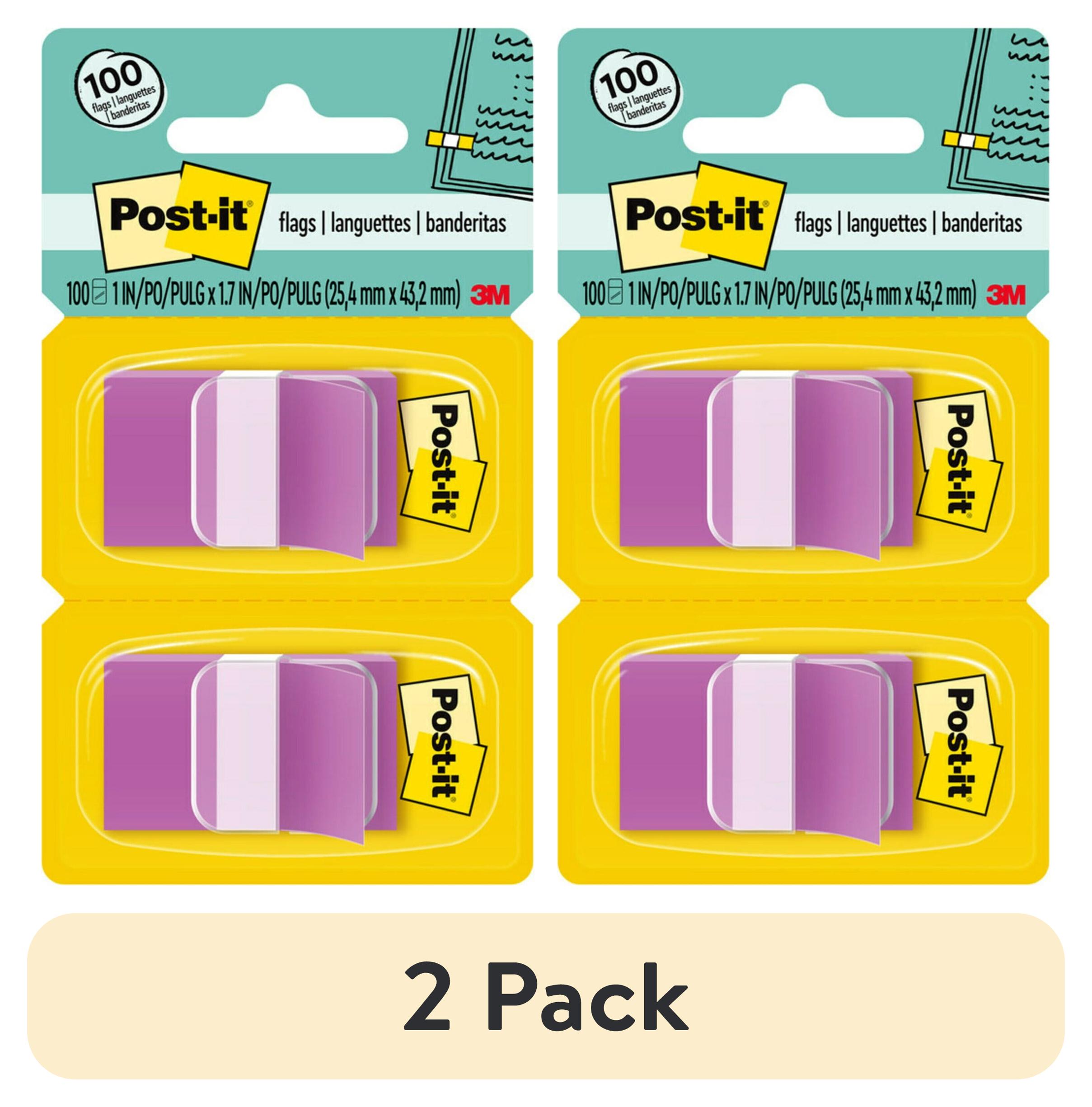 (2 pack) Post-it 1" Wide Flags, Purple, 50/Dispenser, 2 Dispensers/Pack ...
