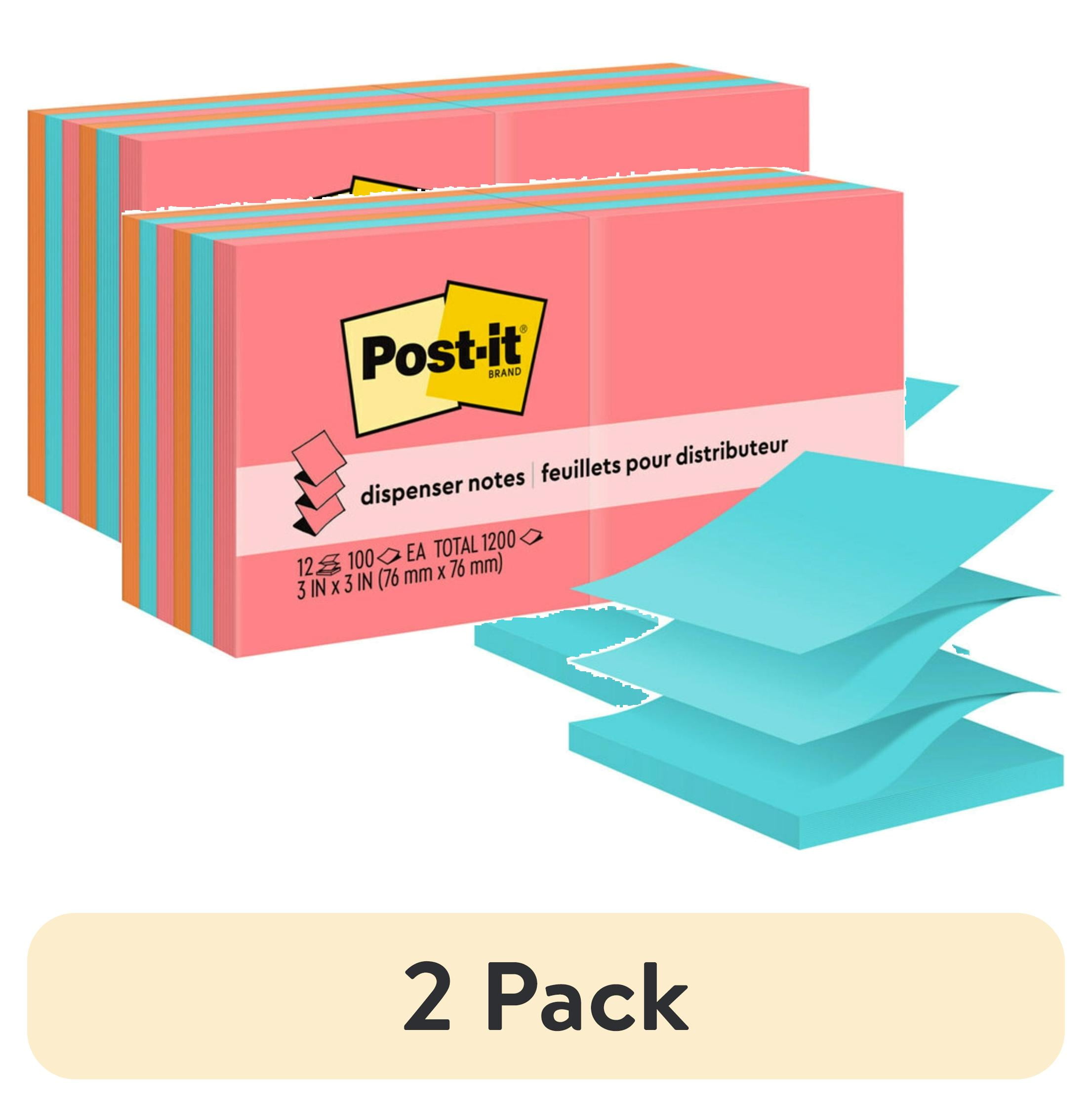 (2 pack) Post-it Dispenser Pop-up Notes, 3 in x 3 in, Poptimistic, 12 ...
