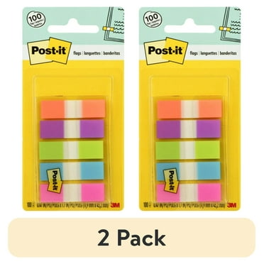 Post-it® Sign Here Sticky Notes, Yellow, 1 in. Wide, 50/Dispenser, Page ...