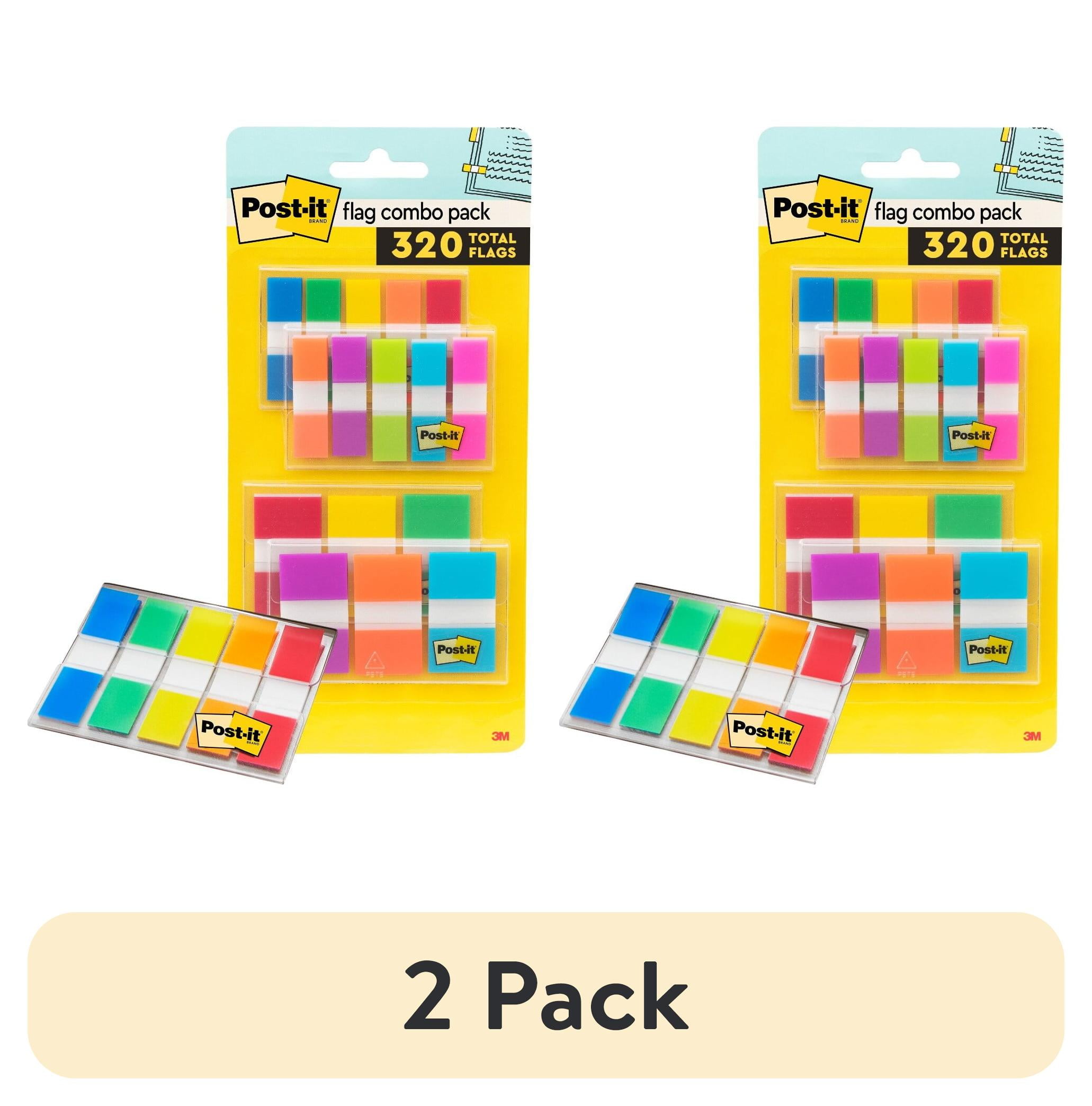 (2 pack) Post-it Flags Dispenser Combo pack, Multicolor, 320 Flags ...