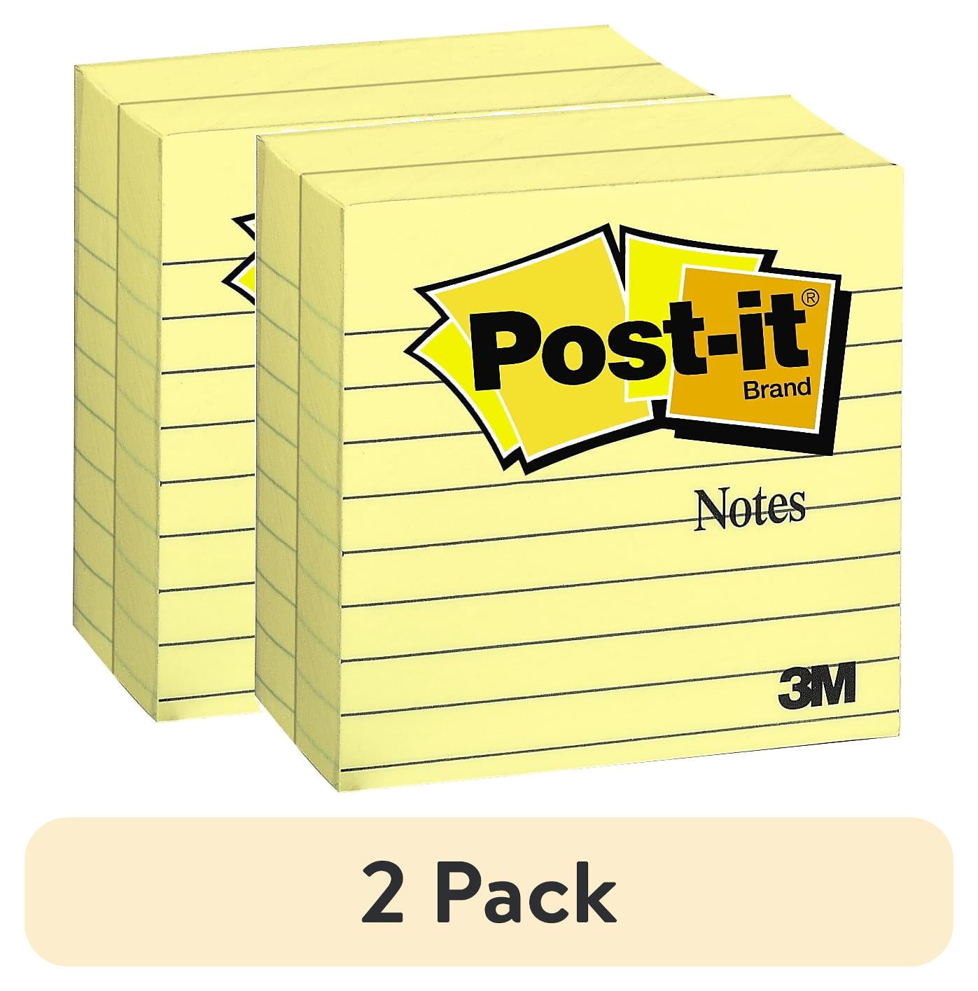 (2 pack) Post-it Notes 4 x 4 Canary Yellow Lined 300 675-YL-2PK ...