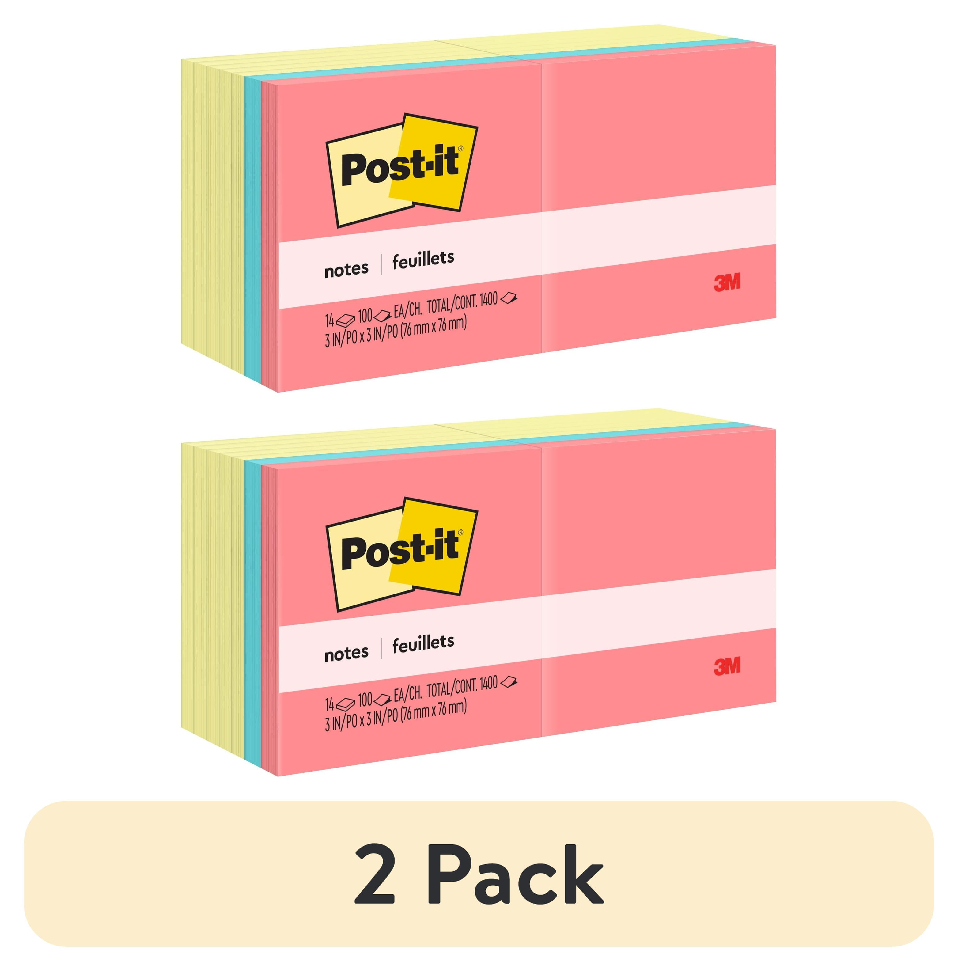 (2 pack) Post-it Notes Value Pack, 3"x 3", Yellow and Brights, 14 Pads ...