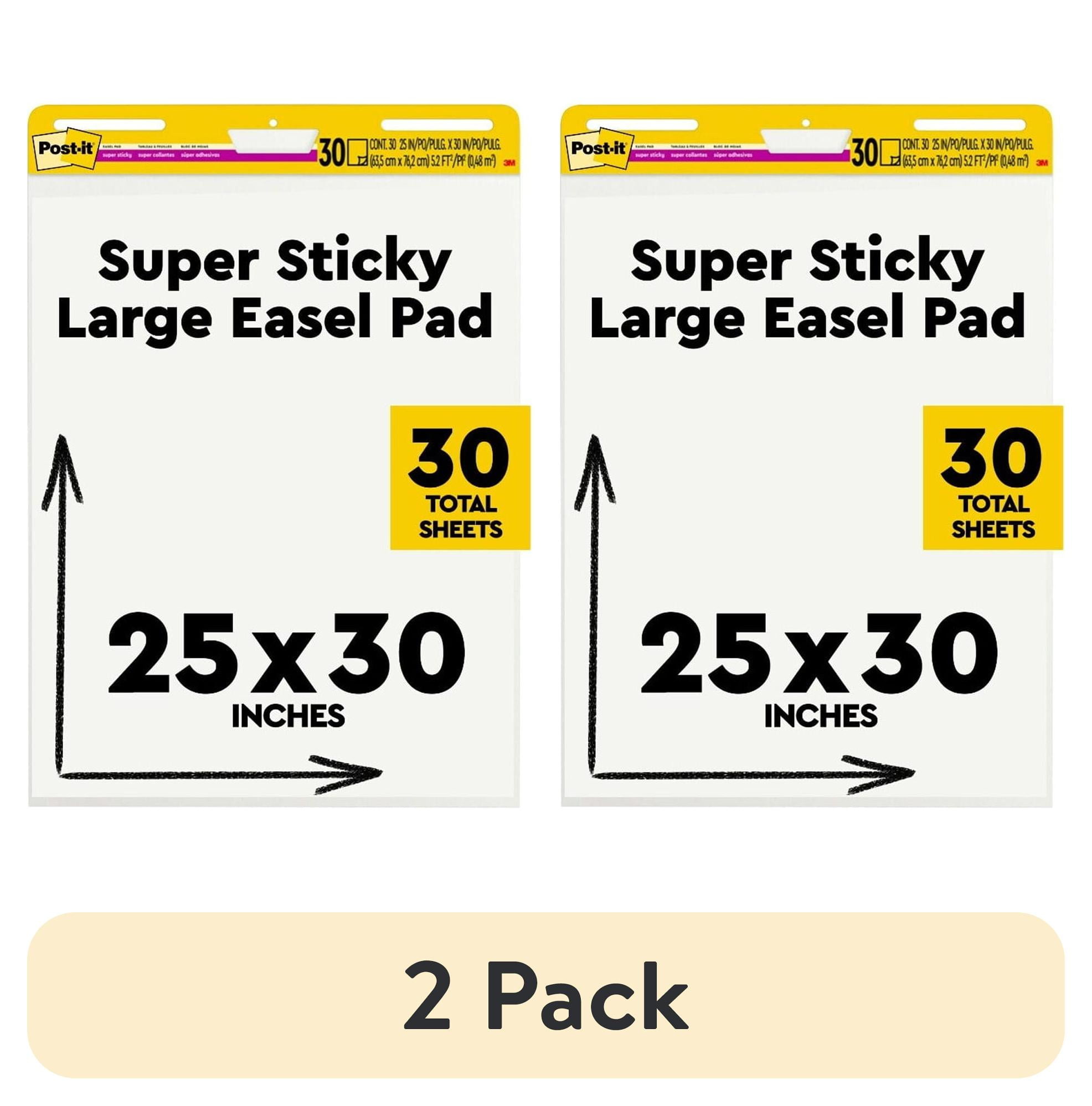 (2 pack) Post-it Super Sticky Easel Pad, White, 25 in. x 30 in., 1 Pad ...
