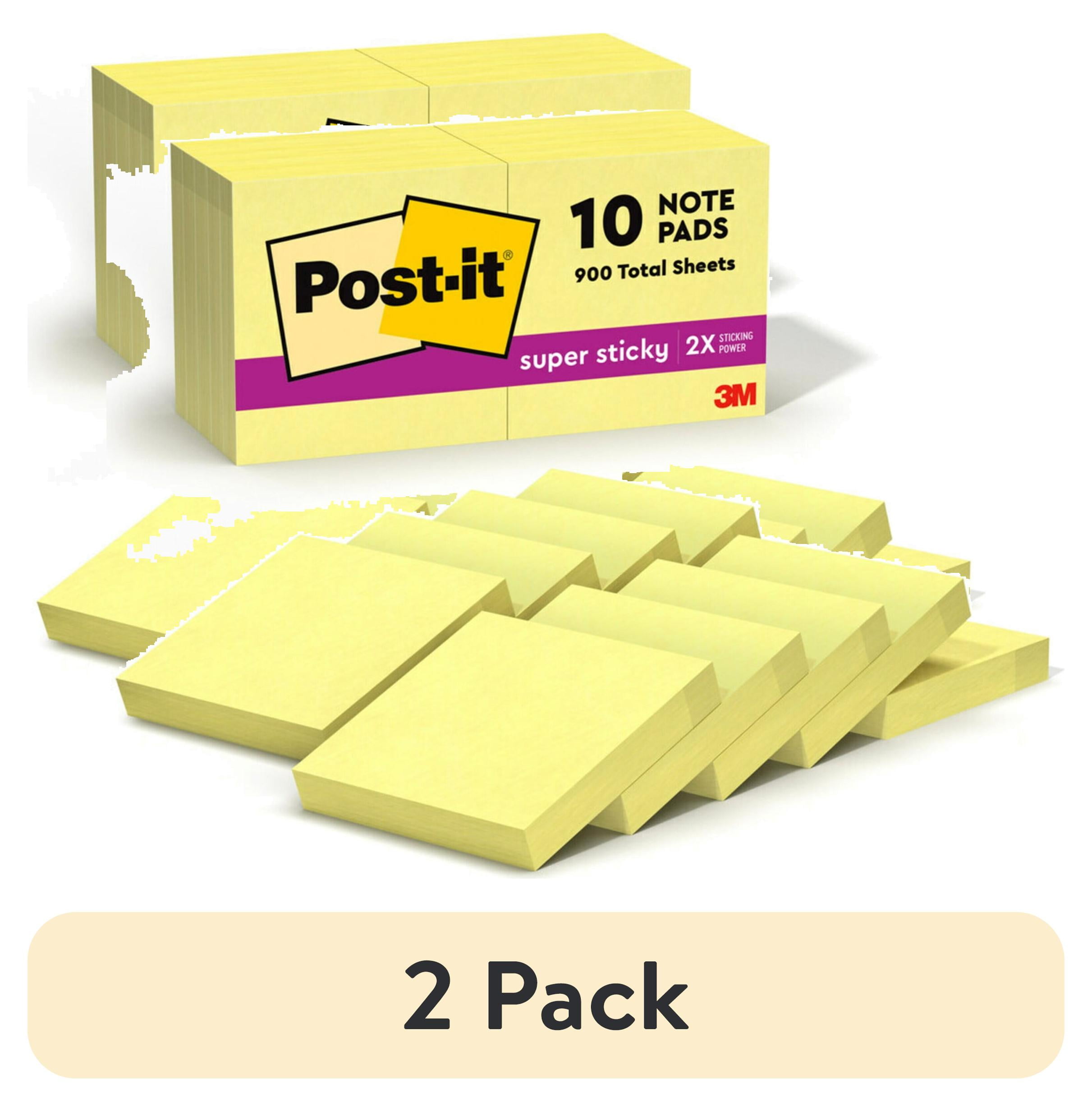 (2 pack) Post-it Super Sticky Notes, 2" x 2", Canary Yellow, 10 Pads ...