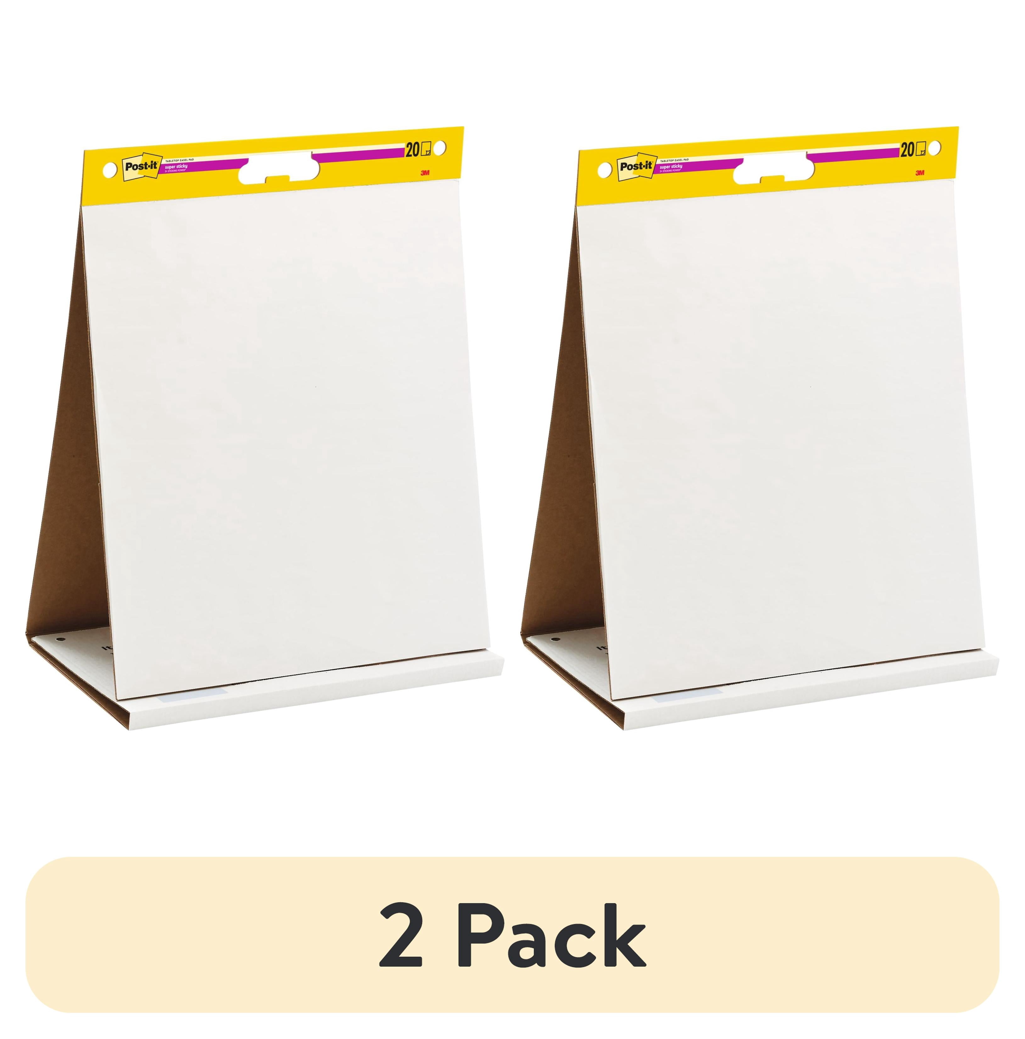 (2 pack) Post-it Super Sticky Tabletop Easel Pad, White, 20 in. x 23 in ...