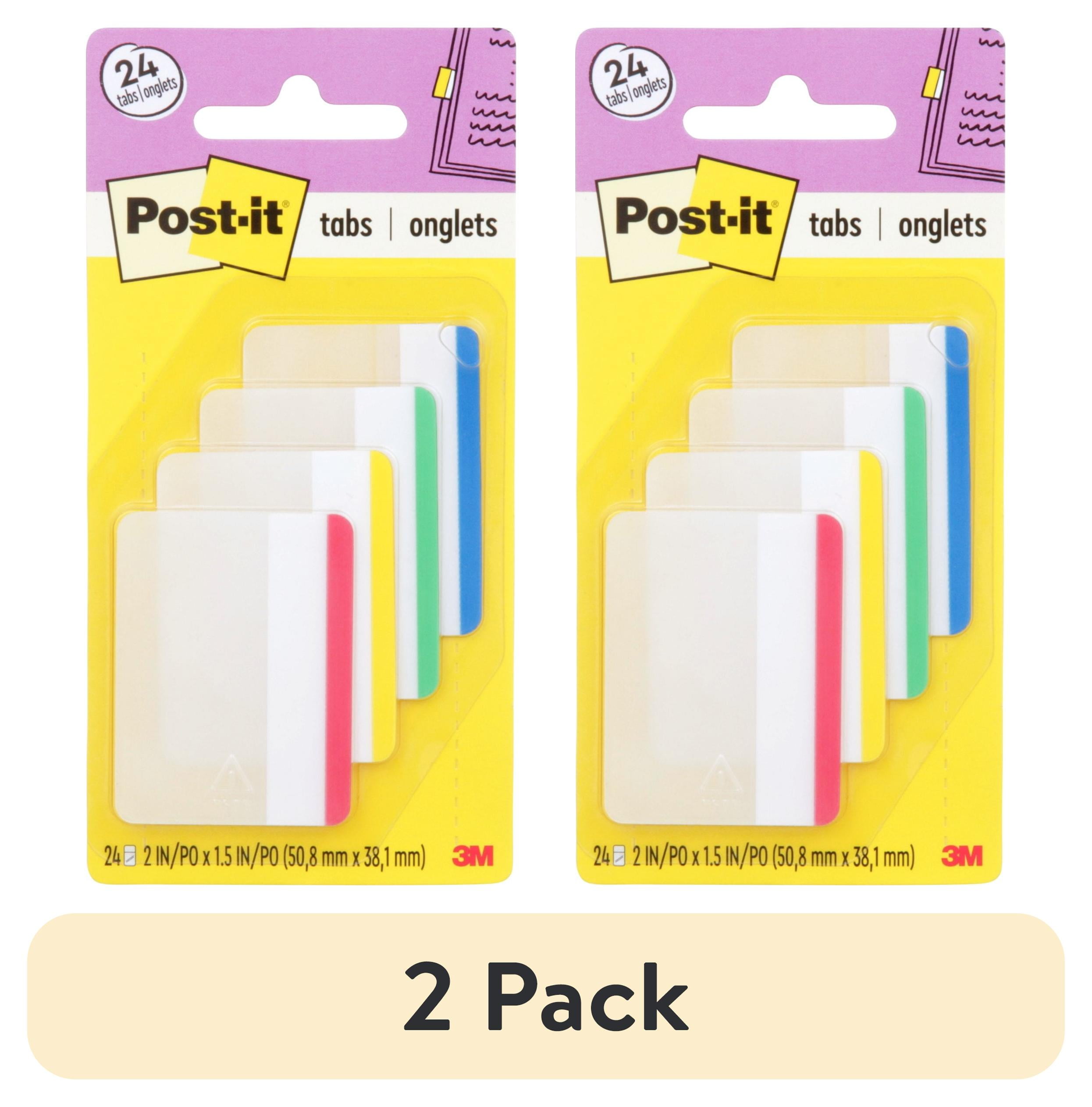 (2 pack) Post-it Tabs, 2 in., Lined, 6 Assorted Primary Colors, 24 Tabs ...