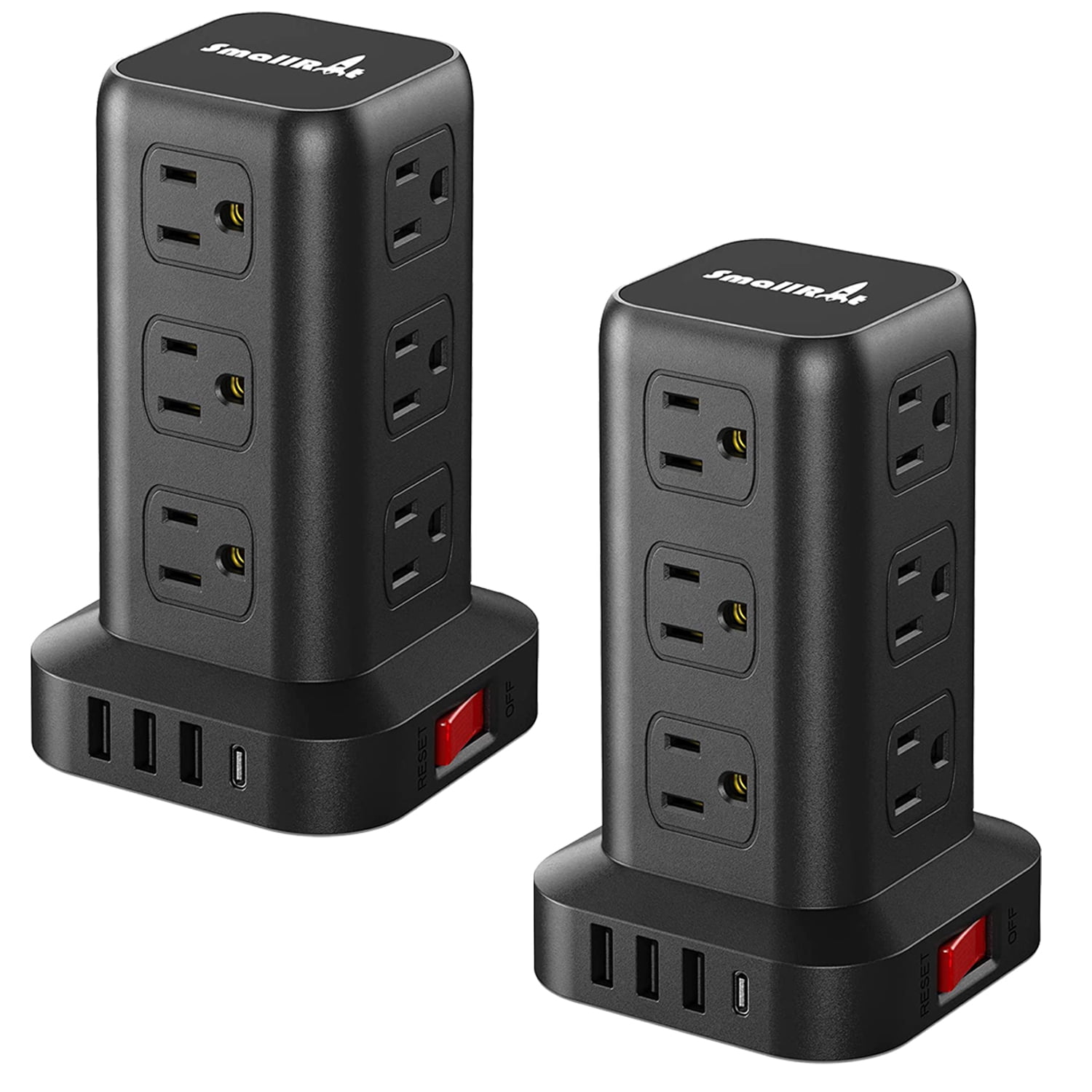 (2 pack) Power Strip Tower 12 Outlets with 4 USB Ports Surge Protector ...