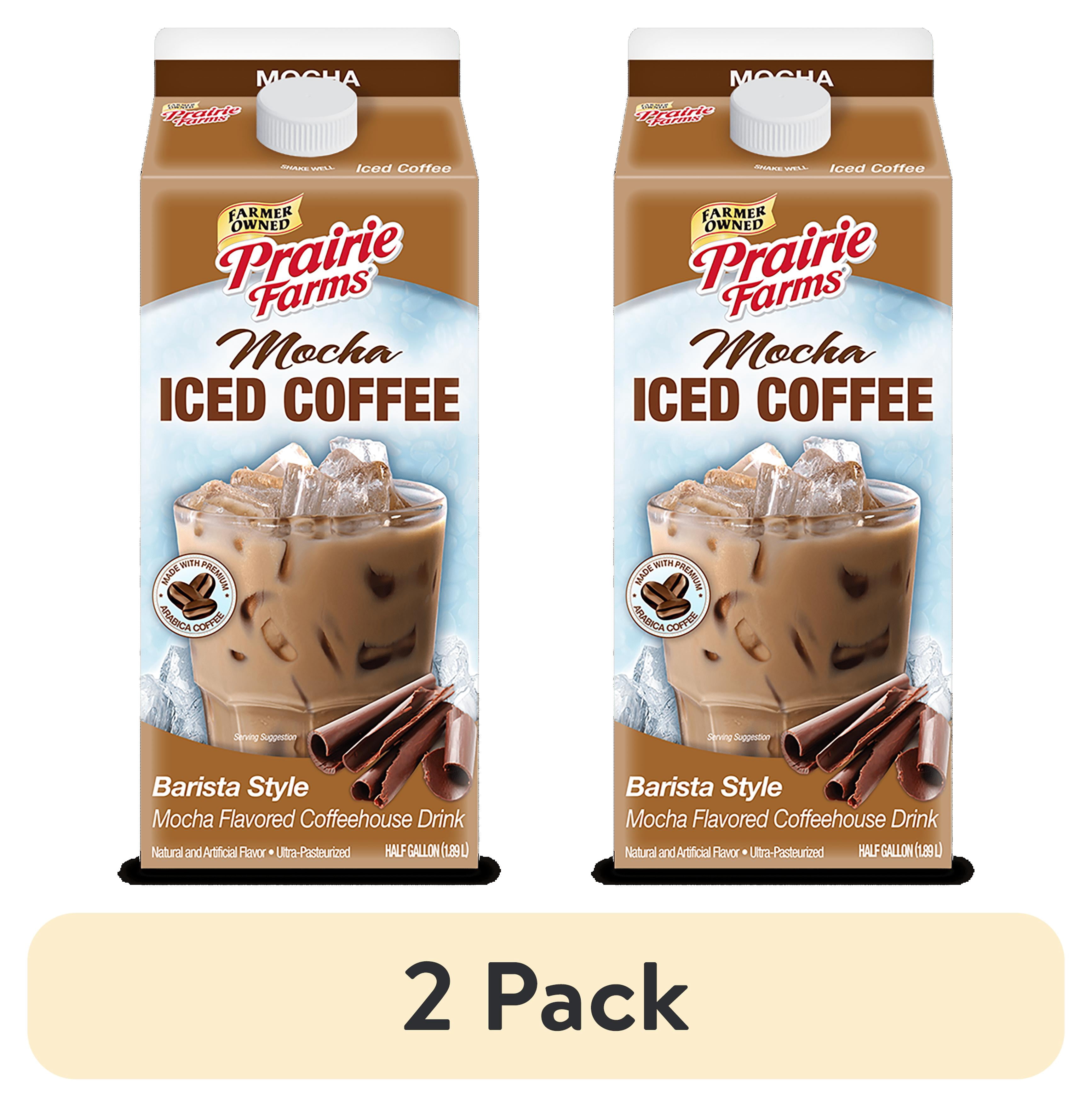 (2 pack) Prairie Farms Barista Style Mocha Iced Coffee, Half Gallon ...