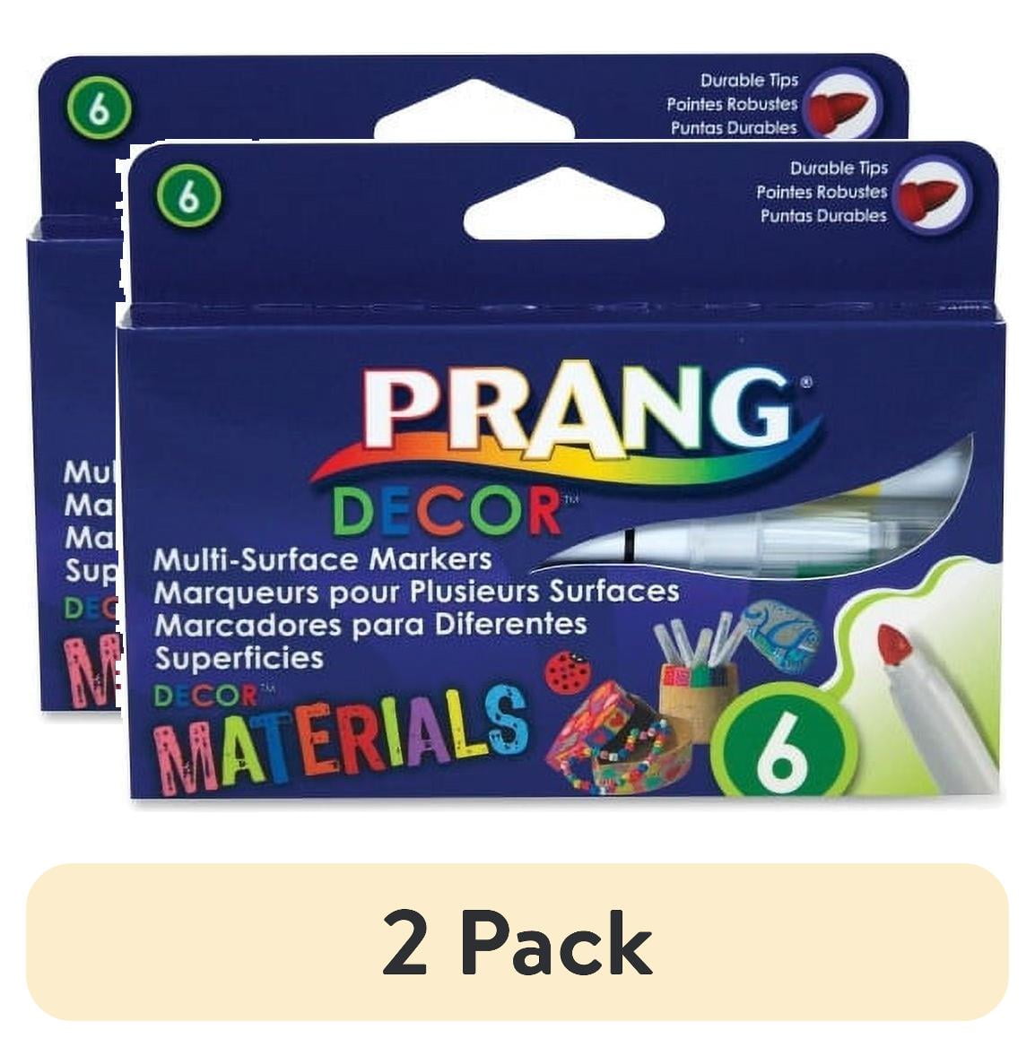 (2 pack) Prang Decor Multi-Surface Markers Assorted Water Based Ink - 6 ...